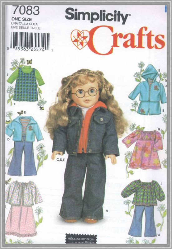 Digital - Vintage Simplicity 7083 Dolls 18" Sewing Pattern - | Inspire ...