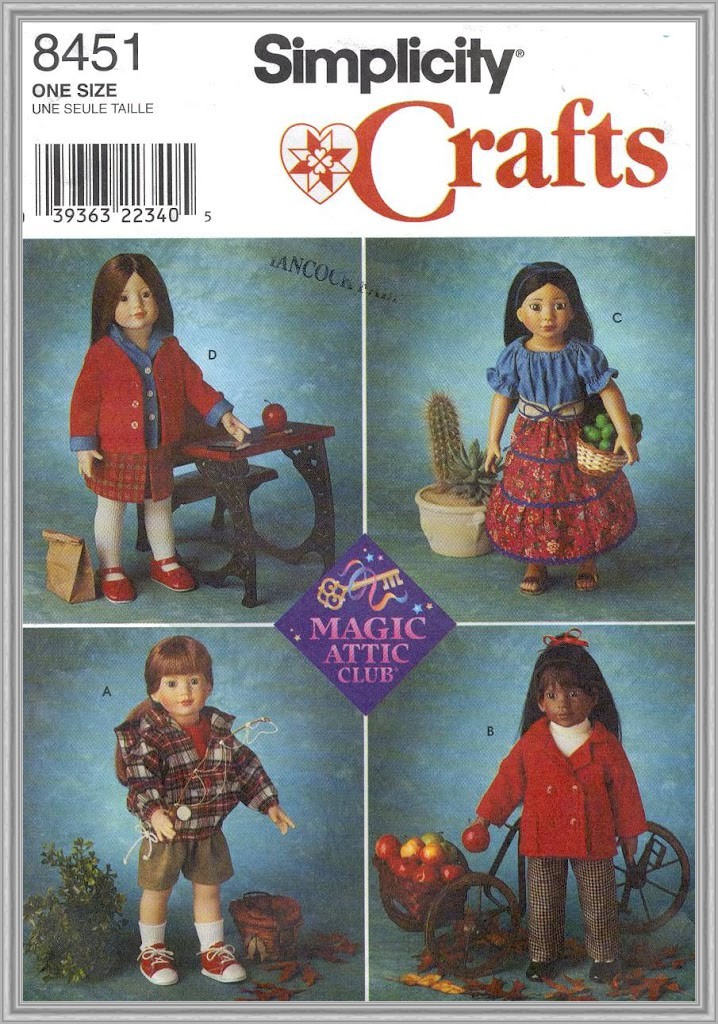 Digital - Vintage Simplicity 8451 Dolls 18" Sewing Pattern - | Inspire ...