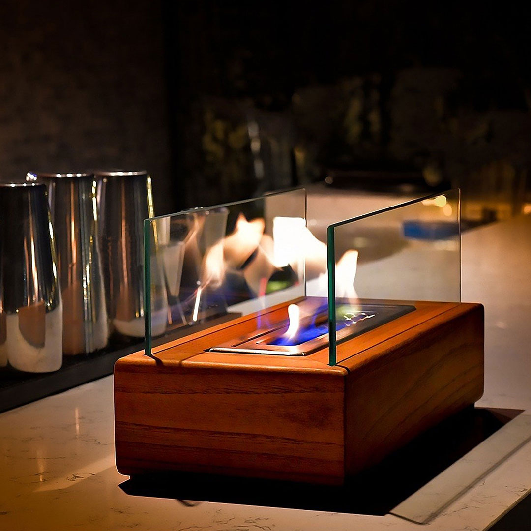 Handmade Wooden Table Top Fireplace - Portable, Bio Ethanol - Inspire ...