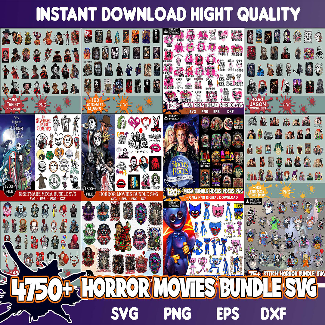 4750 Halloween Character Svg Bundle, Horror Character Svg, H | Inspire ...