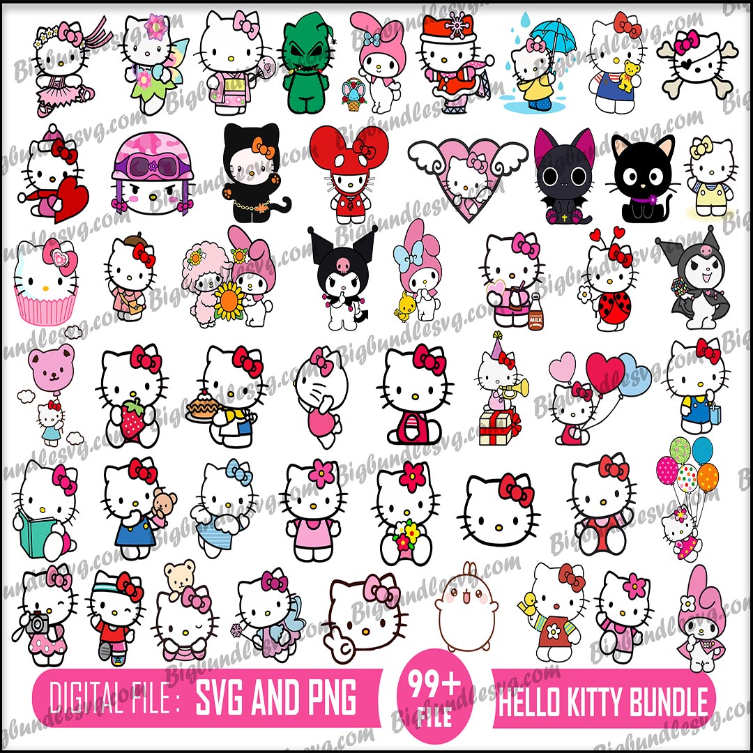 New Hello Kitty Bundle svg, Hello kitty halloween svg, eps, | Inspire ...