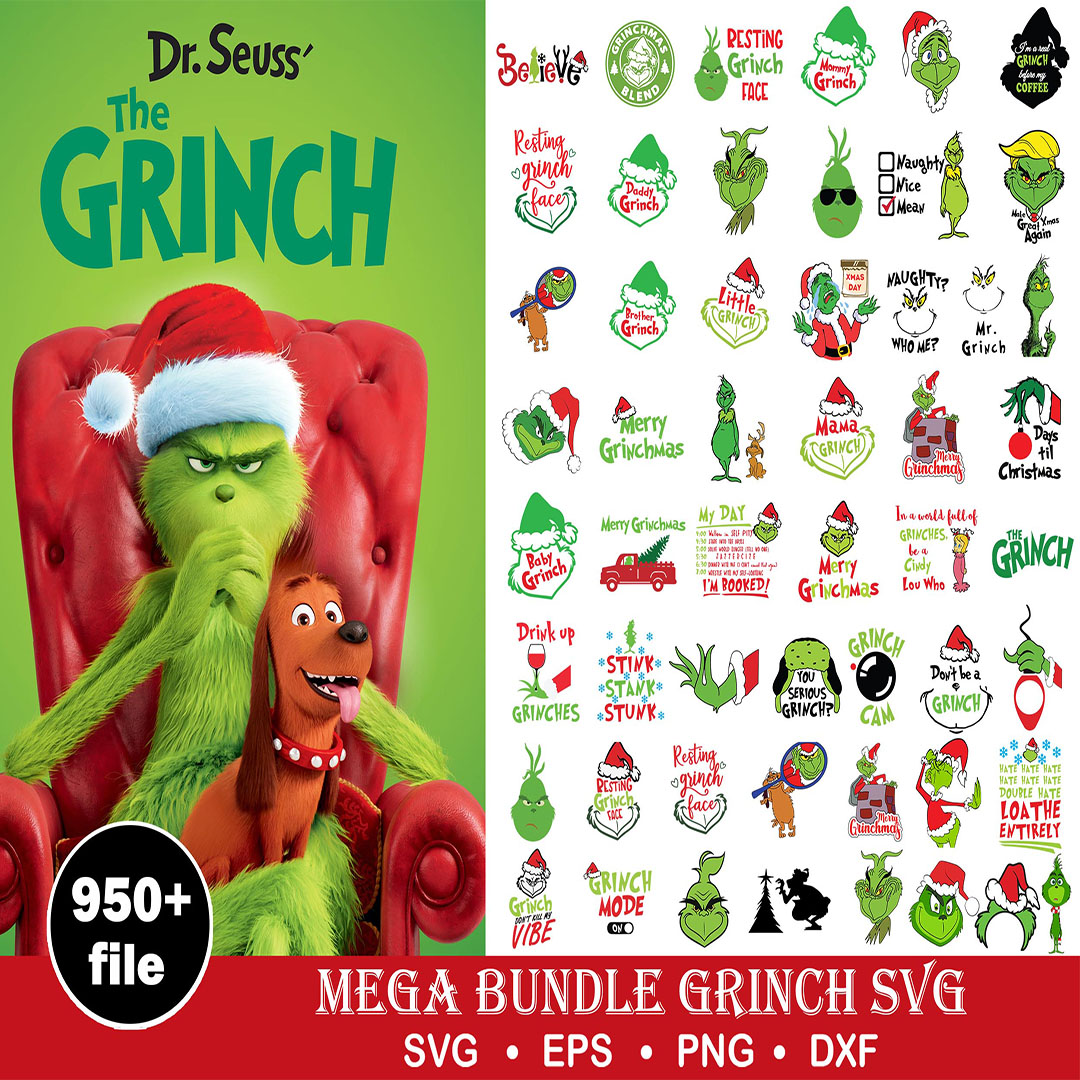 950 The Grinch Svg Bundle Layered Item, Clipart, Cricut, Dig - Inspire ...