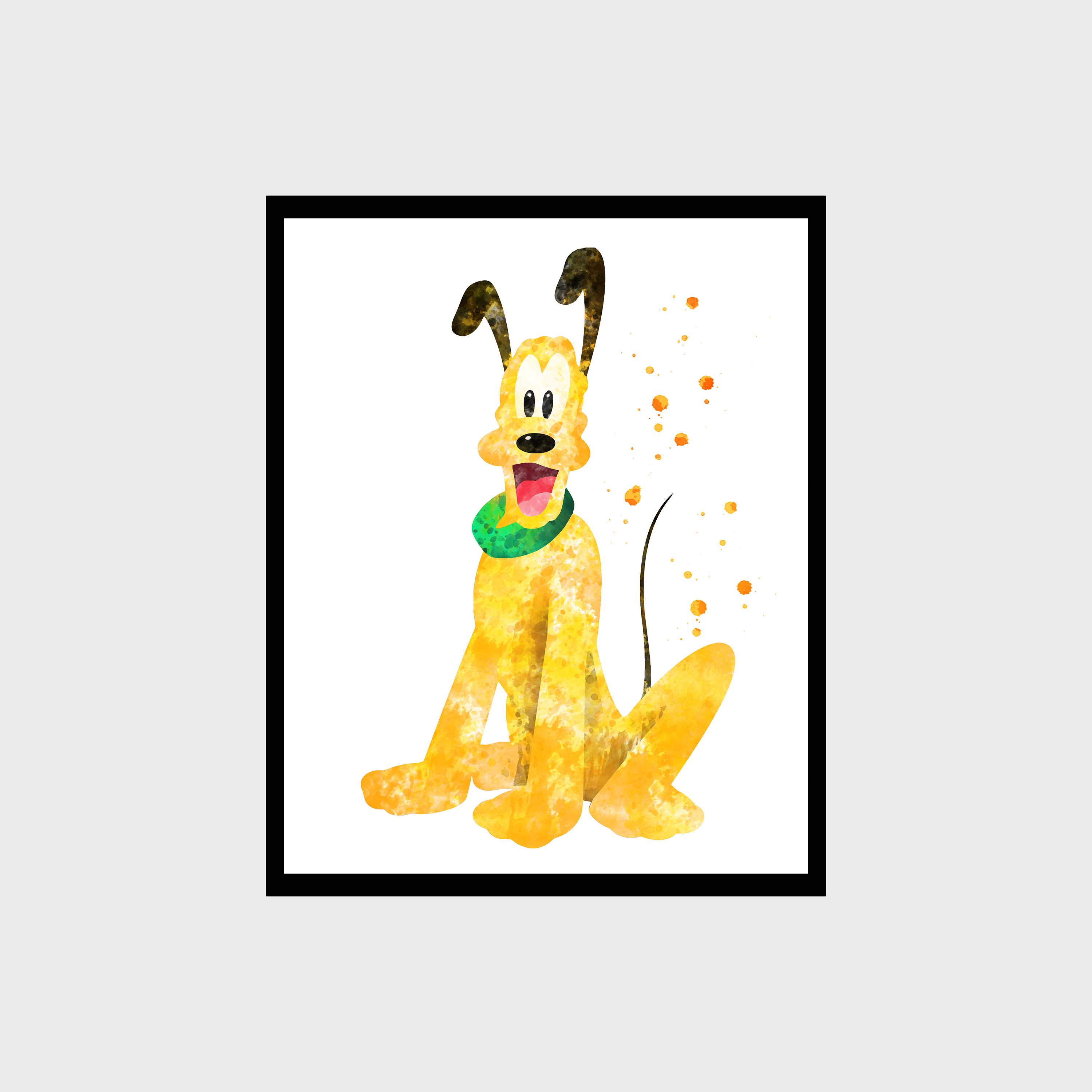Pluto Disney Art Print Digital Files decor nursery room wate - Inspire ...