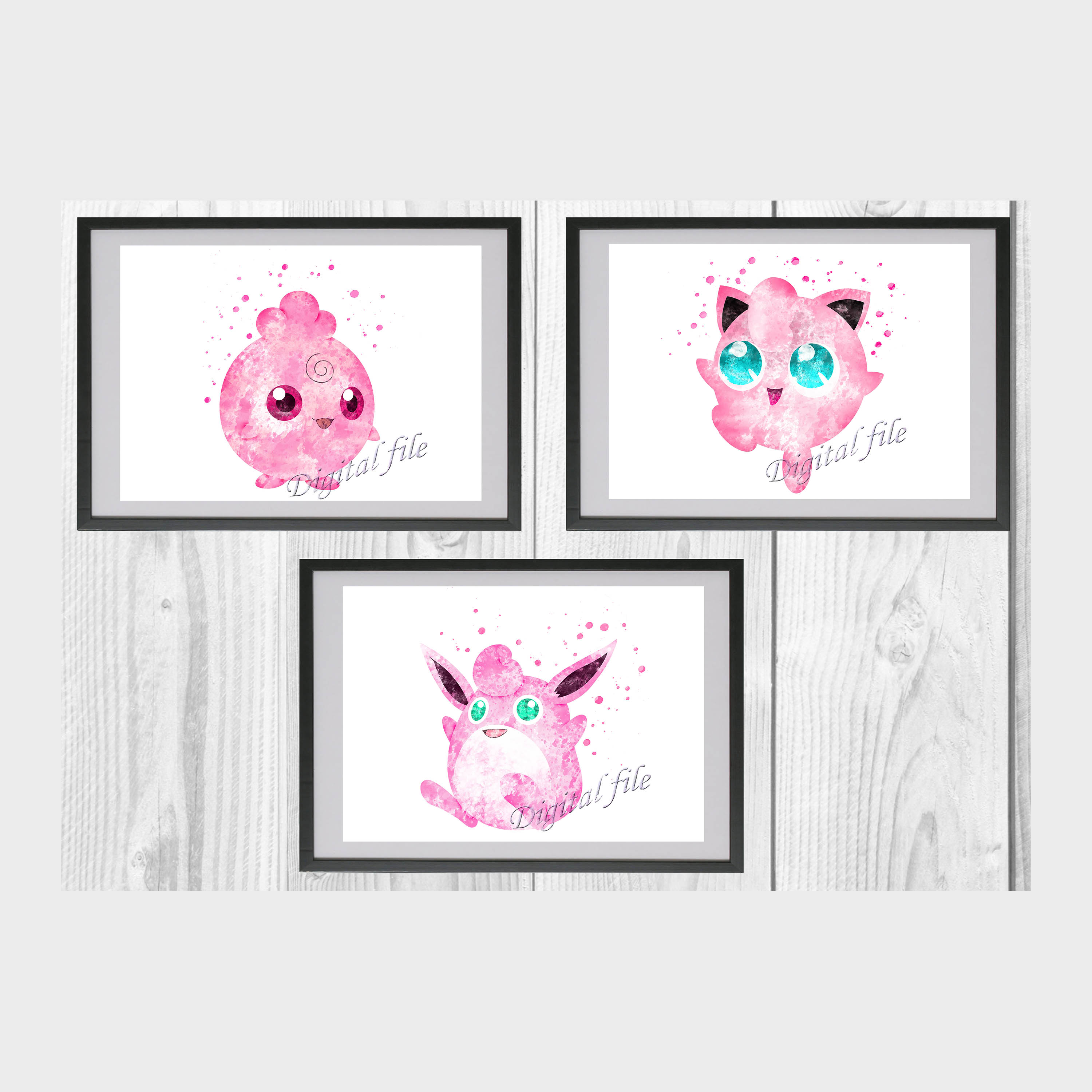 Pokemon jigglypuff Set Art Print Digital Files decor nursery | Inspire ...