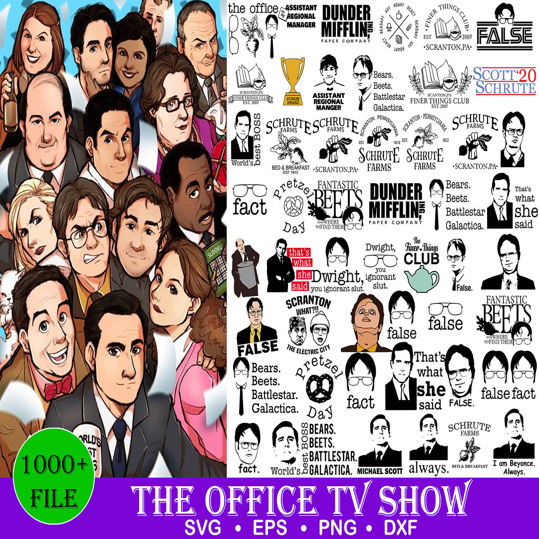 1000 THE OFFICE Bundle SVG, The Office Svg Files for Cricut, | Inspire ...