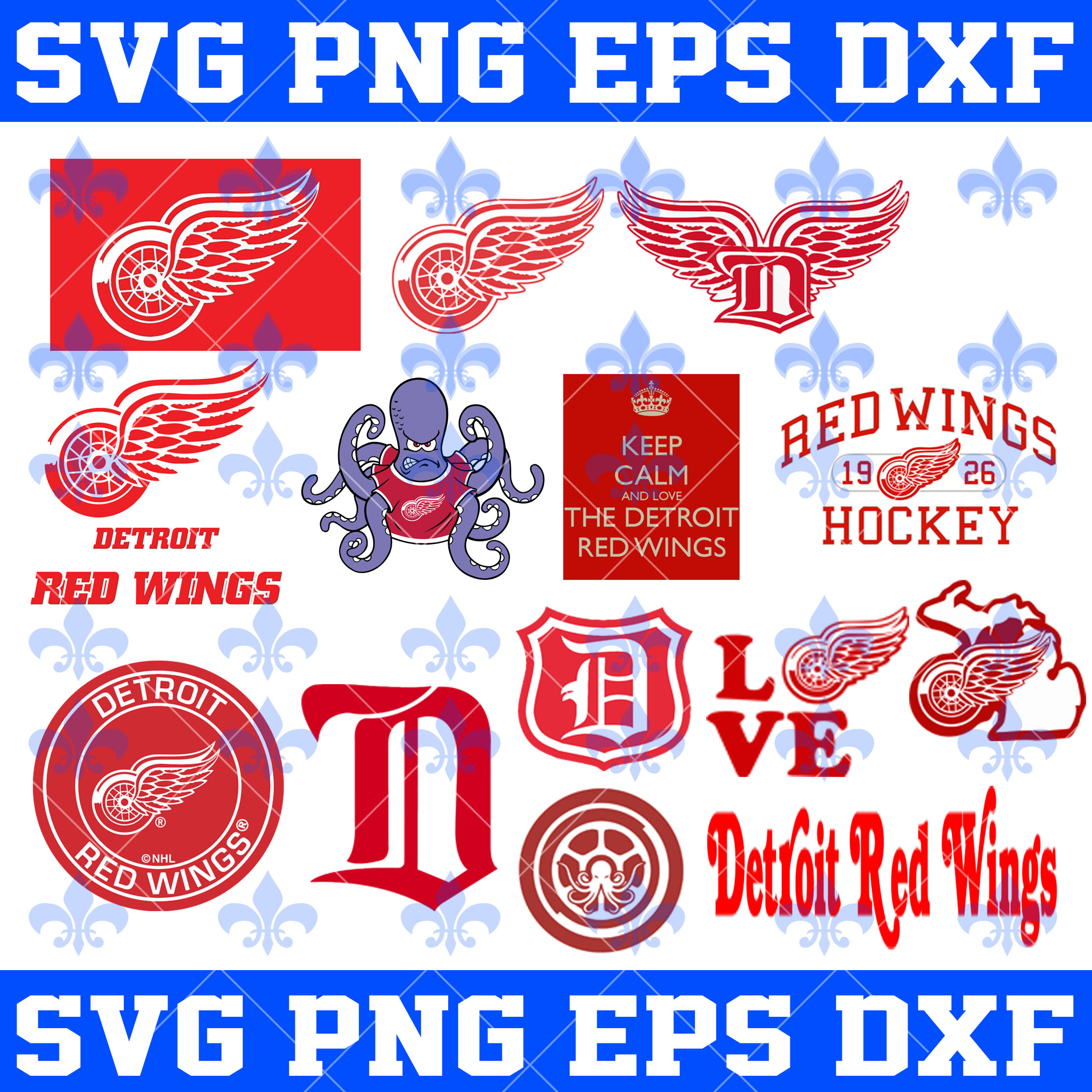 DETROIT RED WINGS NHL Svg, DETROIT RED WINGS Bundle Svg, Bun | Inspire ...
