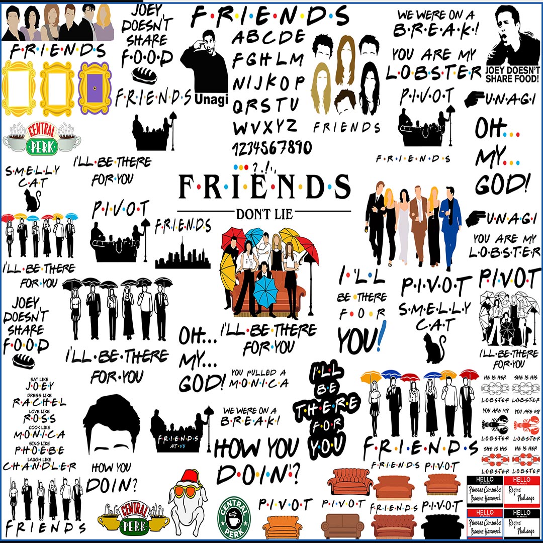 Friends bundle svg,png,dxf, Friends font svg, Friends clipar | Inspire Uplift