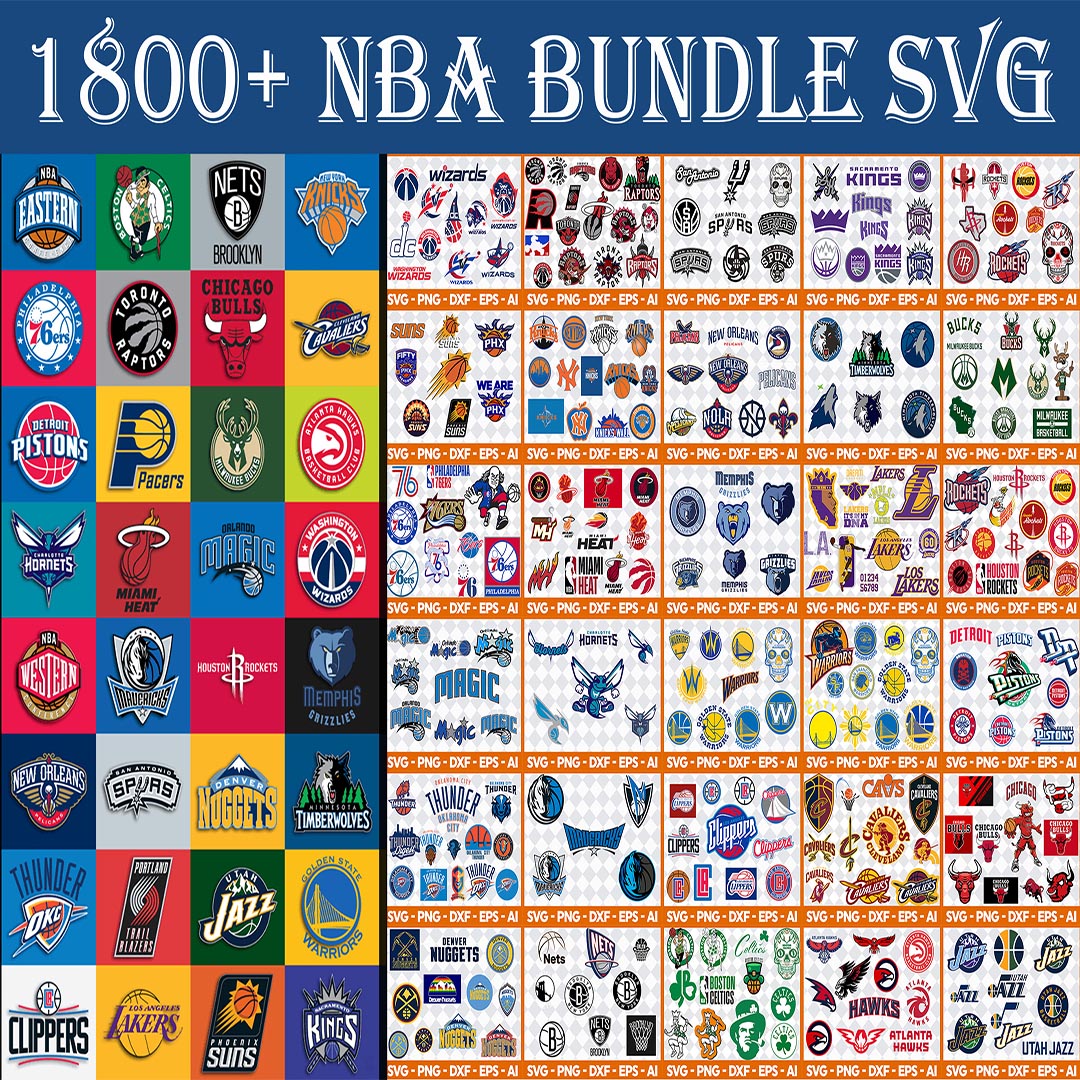 New NBA SVG Bundle 1800 file NBA SVG, EPS, PNG, DXF for Cric | Inspire ...