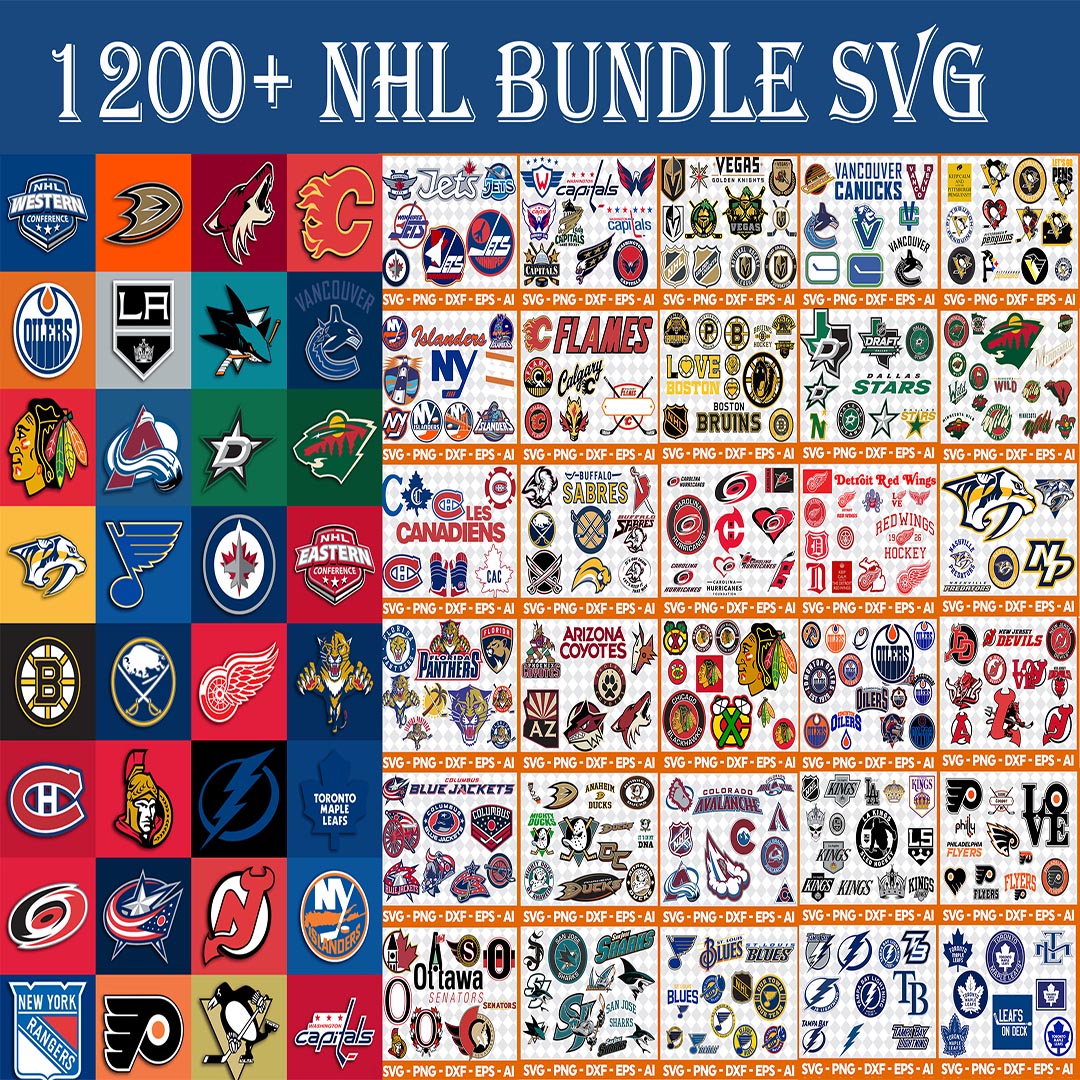 NHL SVG Bundle 1200 file NHL SVG, EPS, PNG, DXF for Cricut, | Inspire ...