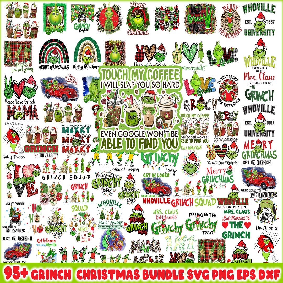 Grinch Bundle SVG, Grinch SVG, Grinchmas Cutting Image, Chri | Inspire ...