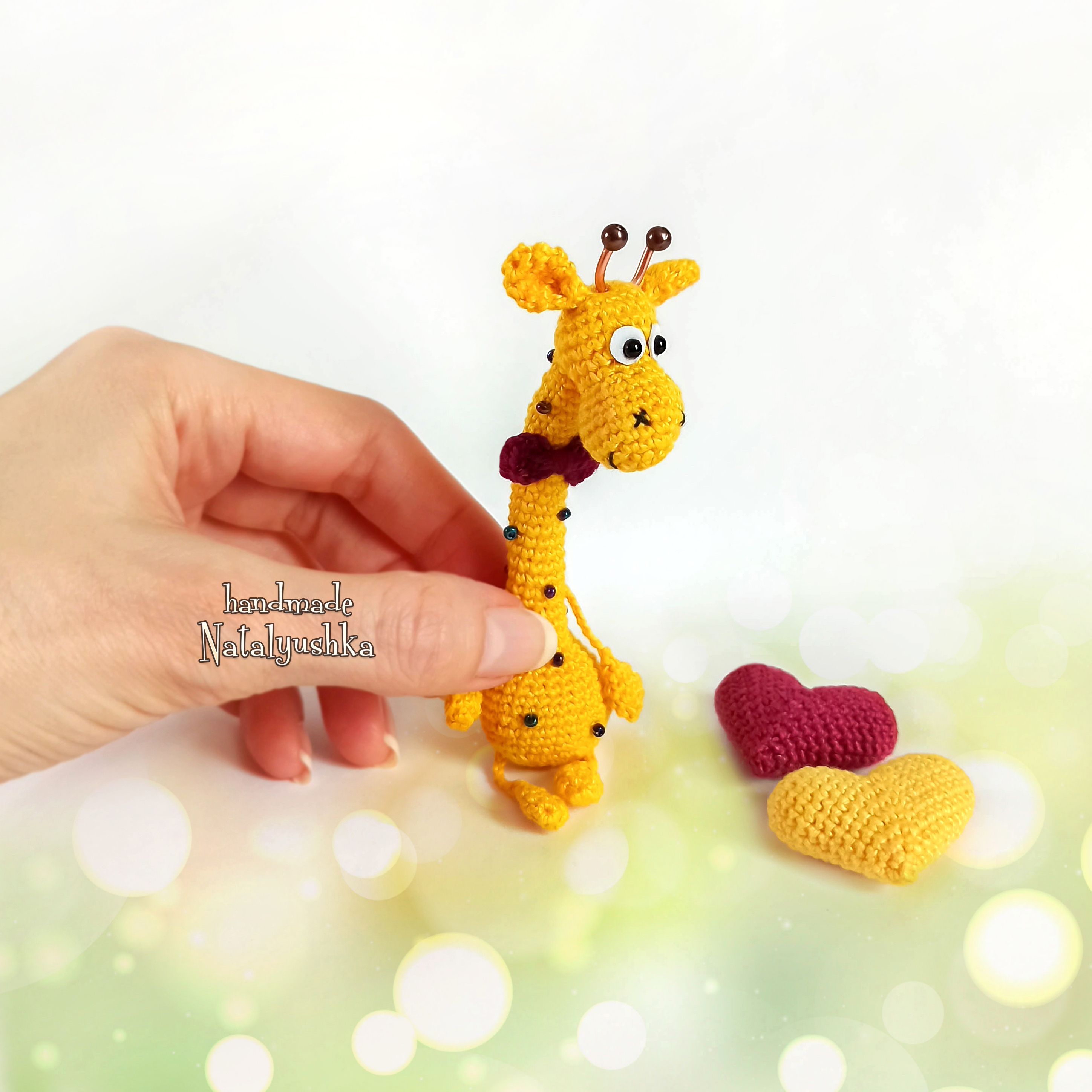 Giraffe little positive Toy, Crochet mini giraffe, Handmade | Inspire ...