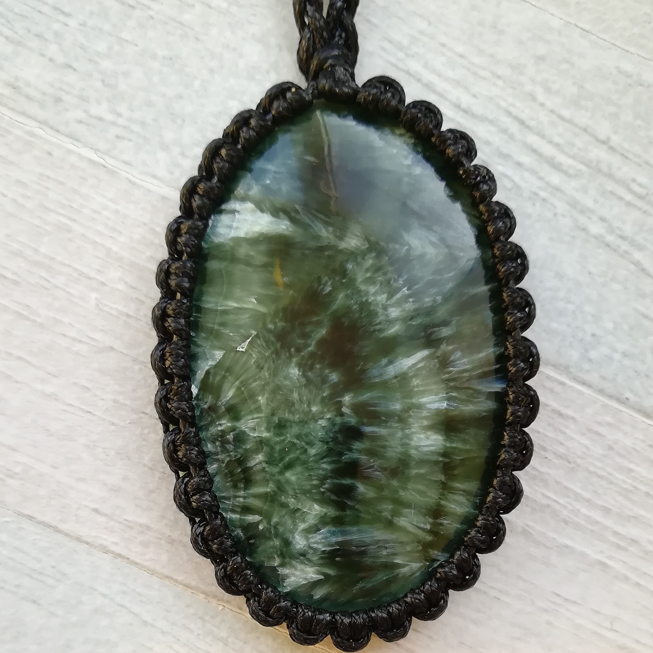 Large SERAPHINITE (clinochlore) pendant, Genuine Russian gem | Inspire ...