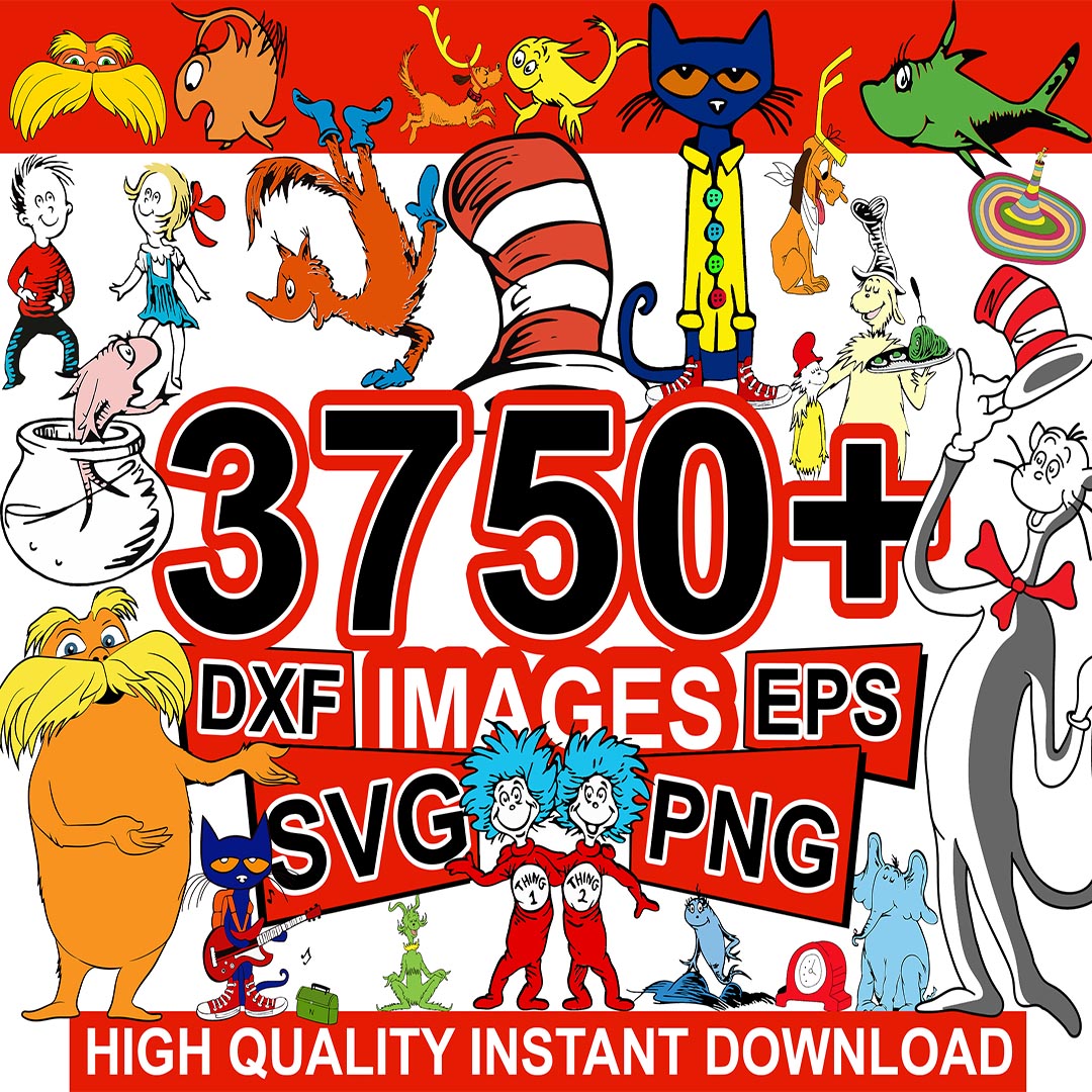 3750 Mega Dr Seuss bundle Layered SVG, Dr Seuss SVG, layered - Inspire ...