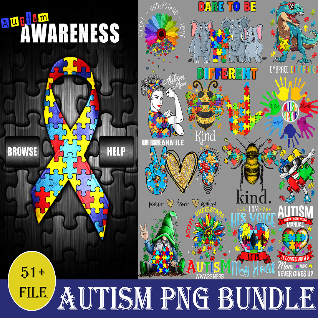 Autism Png Bundle, Autism Awareness Sublimation Design, Auti - Inspire ...
