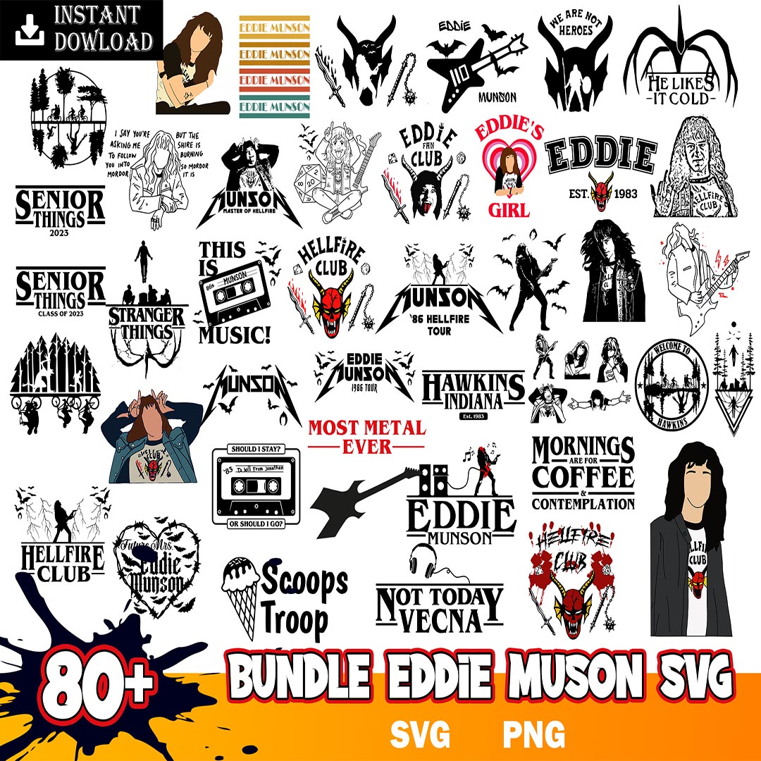 Bundle Eddie Muson characters, Stranger Things Svg, Cricut S | Inspire ...