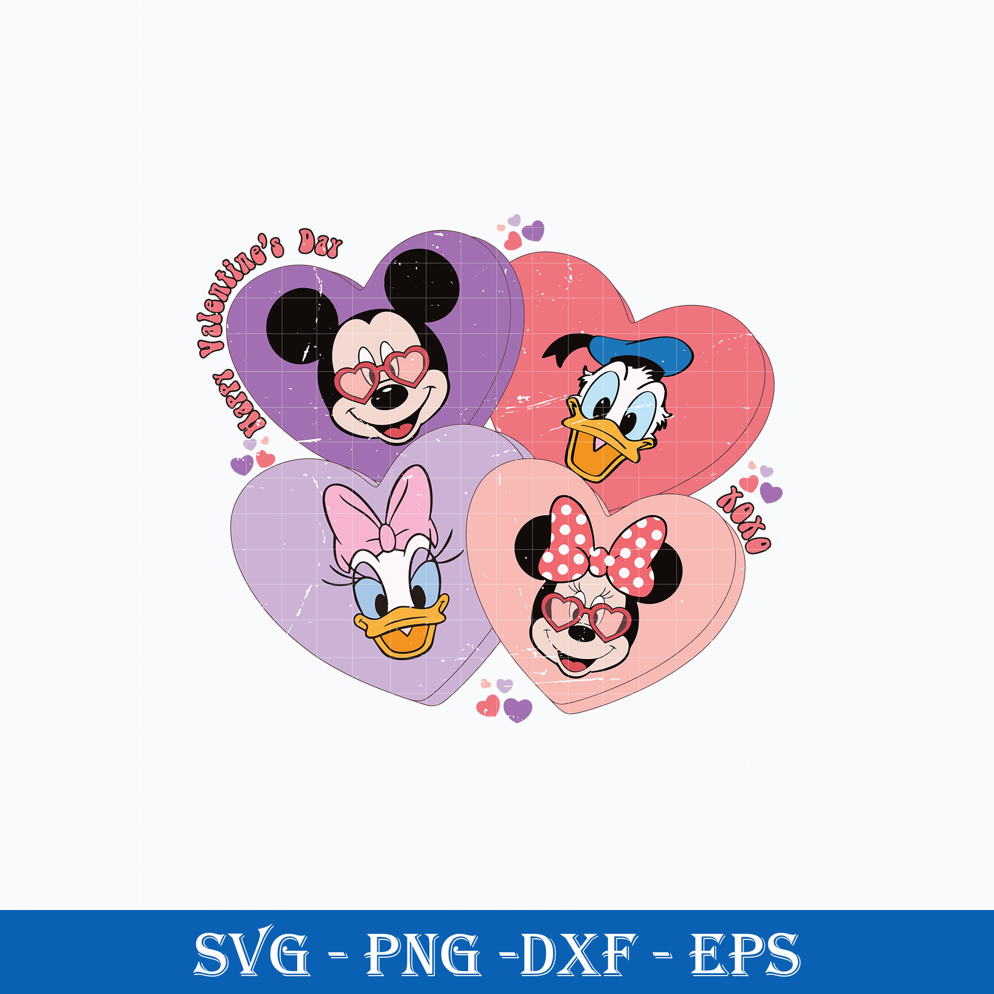 Mickey Minnie Mouse Valentines SVG, Daisy Donald Duck Valent | Inspire ...