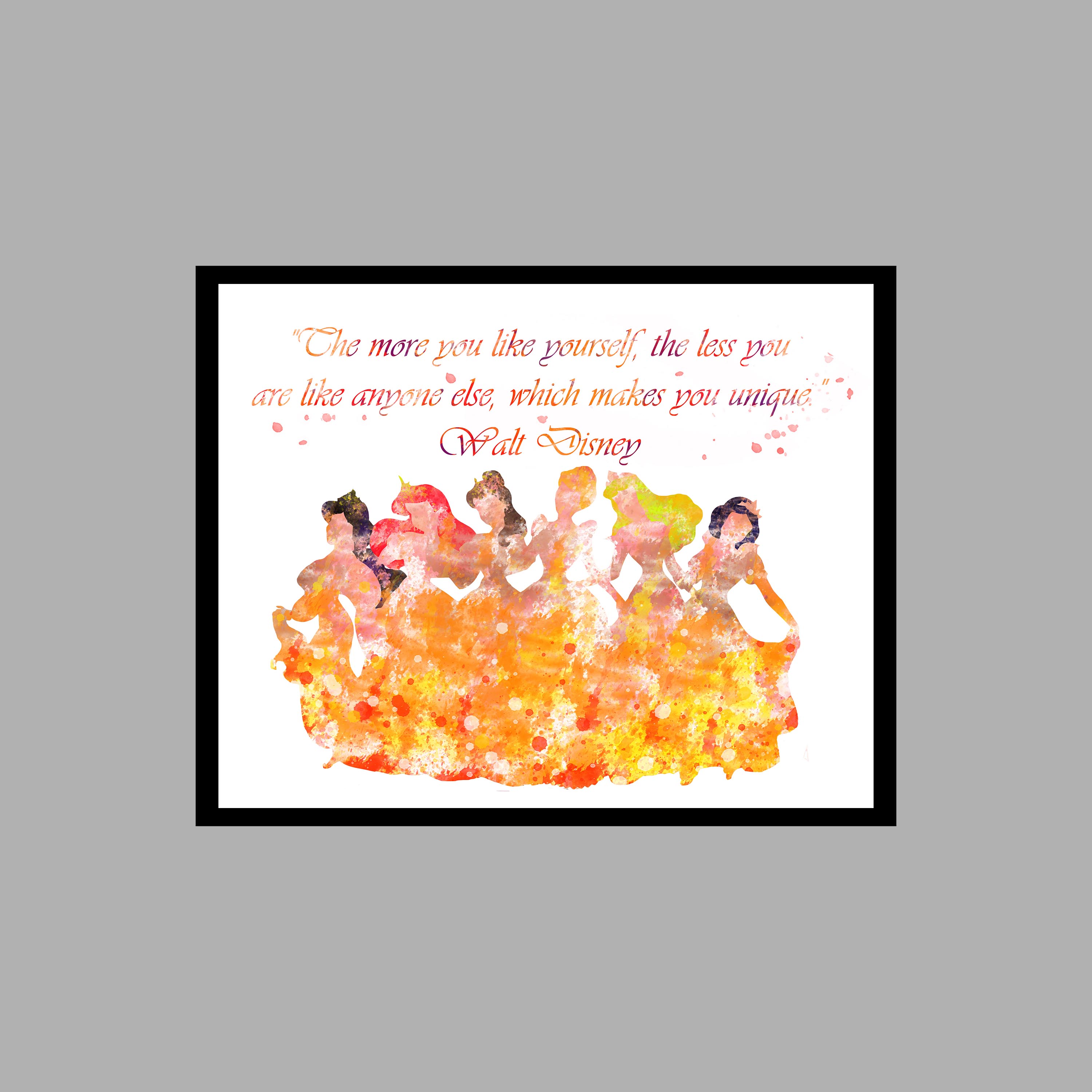 Princesses Disney Art Print Digital Files Decor Nursery Room Inspire