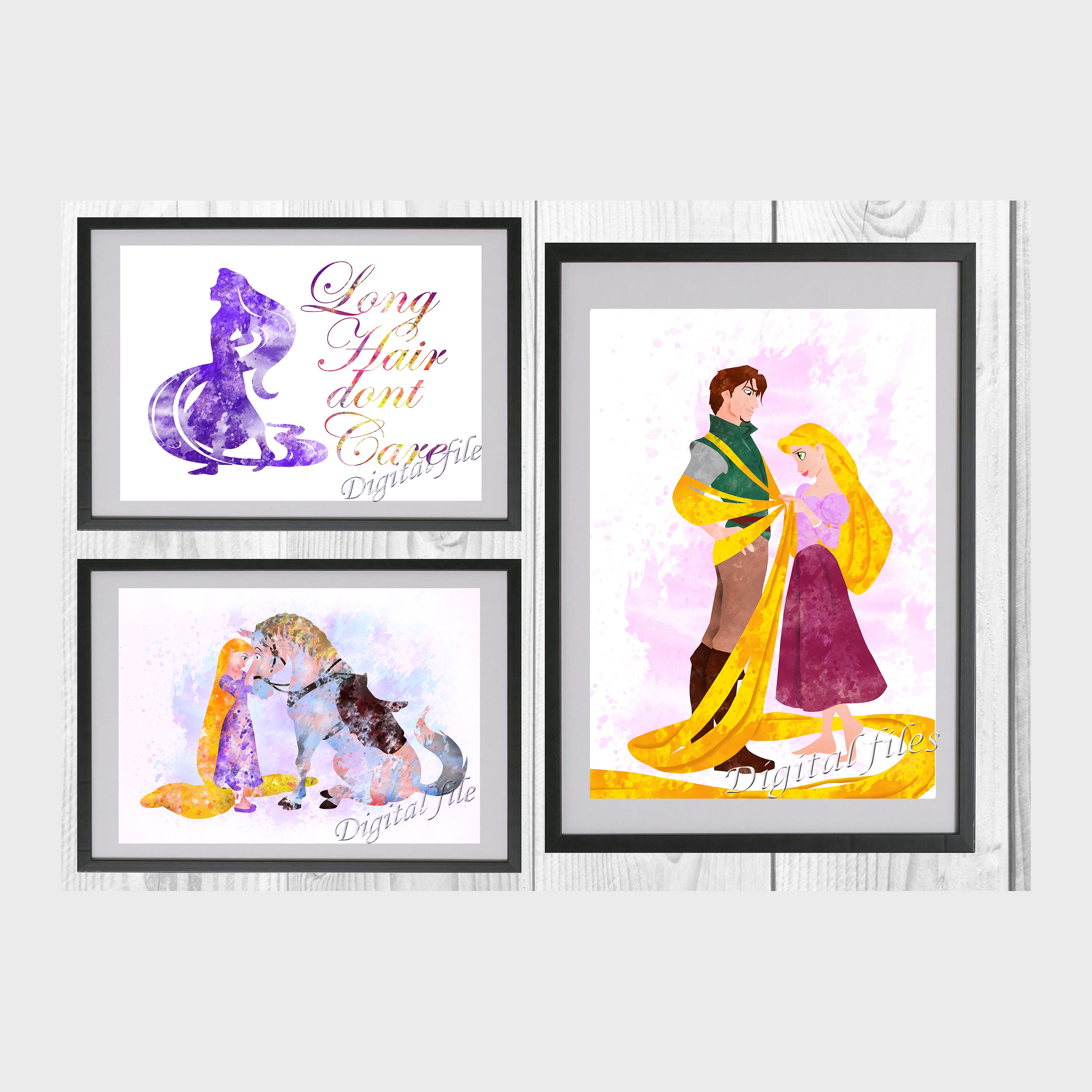 Tangled Rapunzel Disney Set Art Print Digital Files decor nu | Inspire ...
