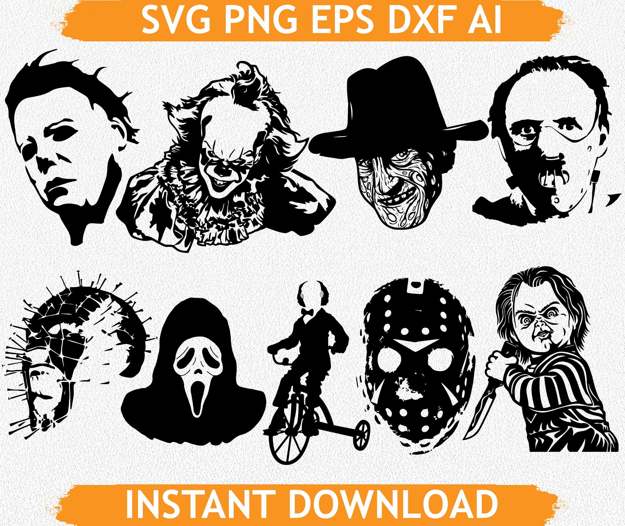 Scary Killers svg, Horror Killers svg, Horror Villians svg, | Inspire ...