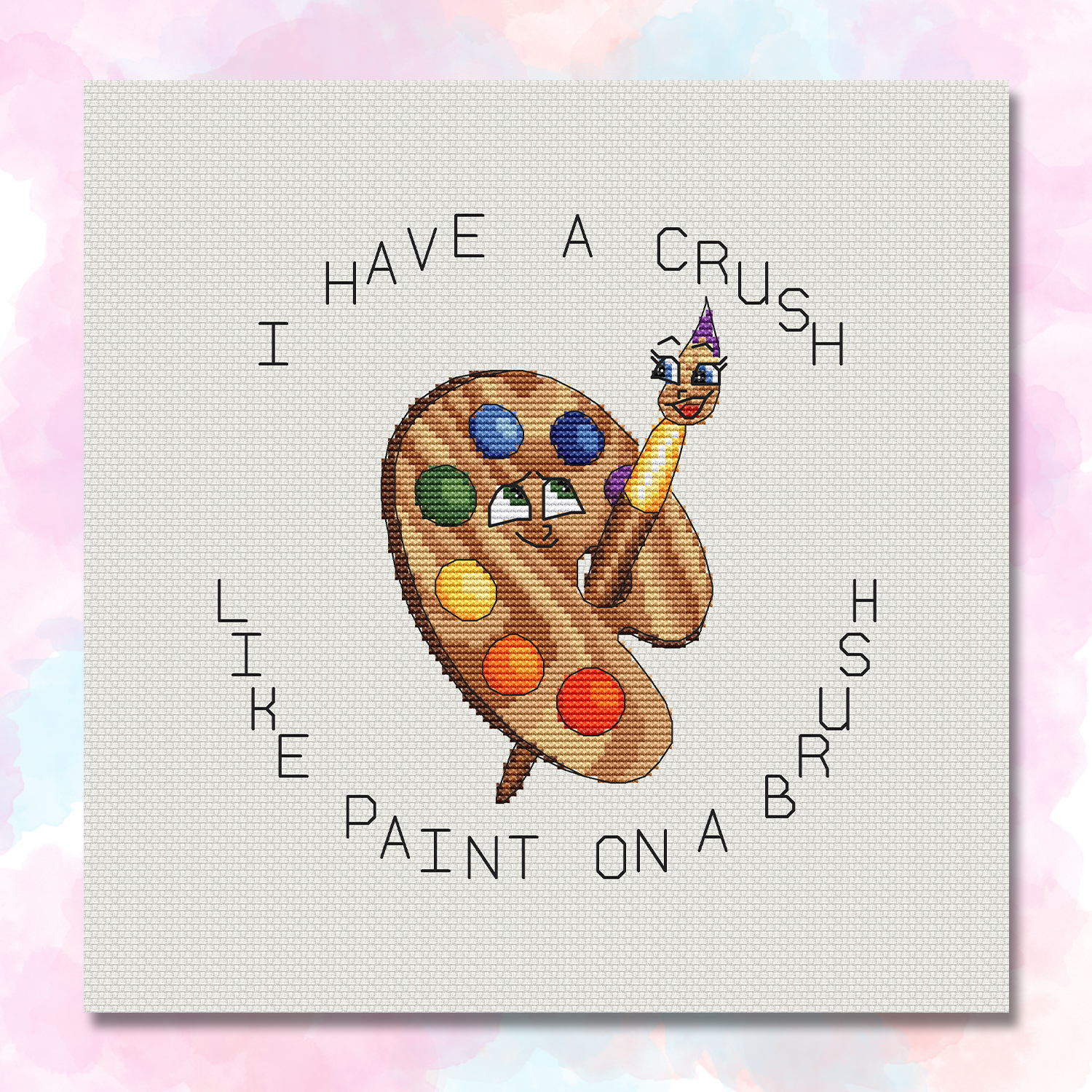 Paint and Brush Cross stitch pattern | Inspire Uplift