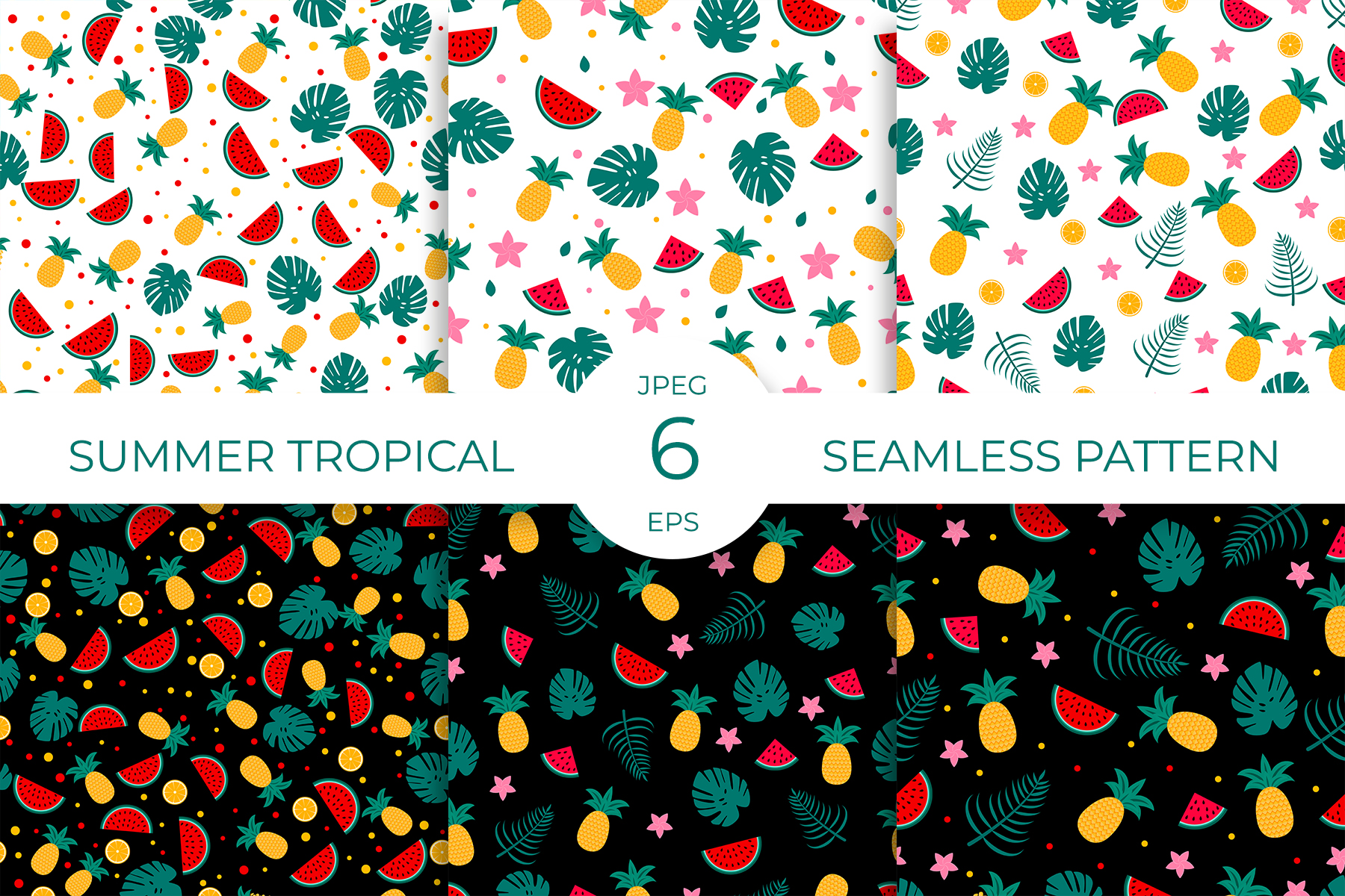Summer tropical seamless pattern. Summer digital paper | Inspire Uplift