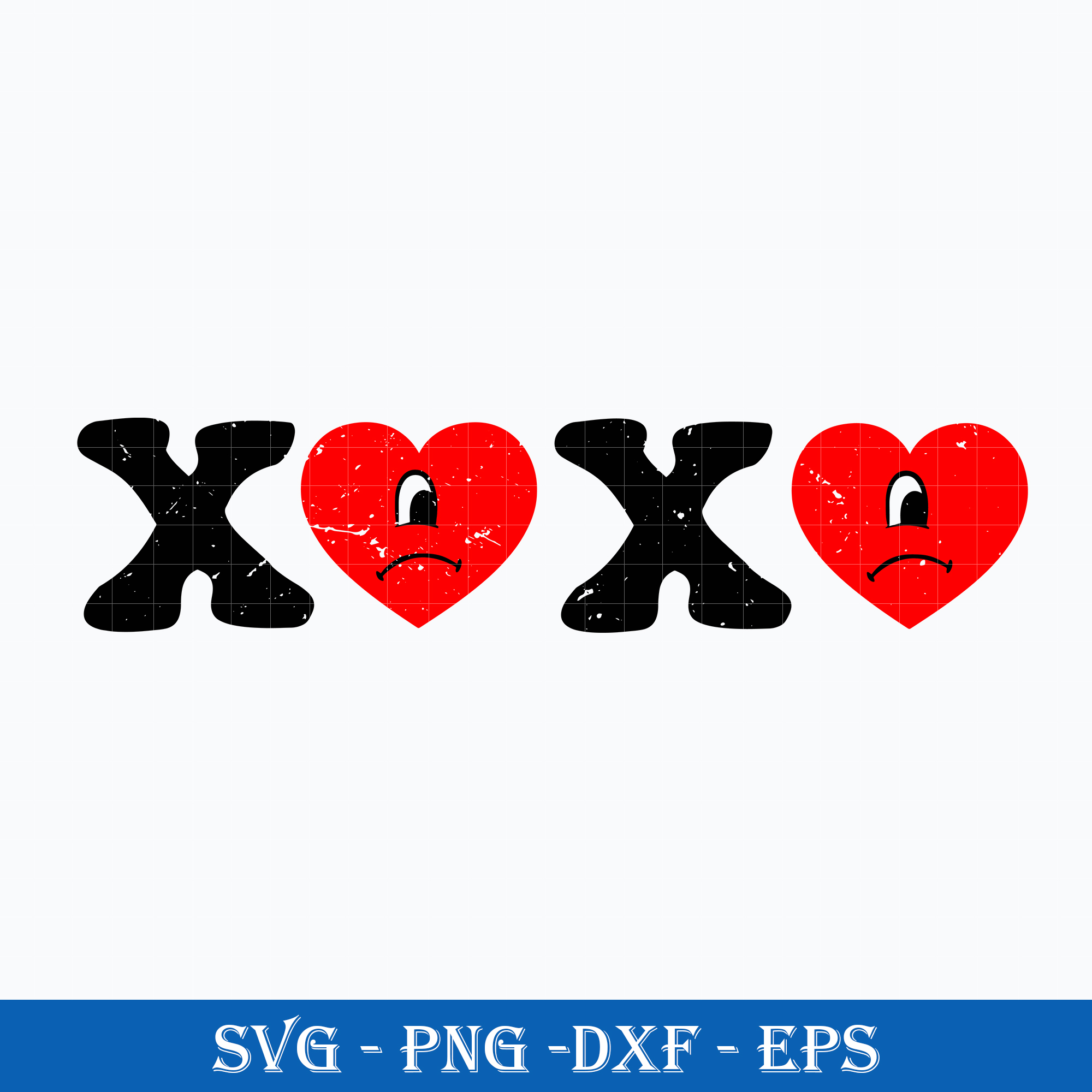 XO XO Heart SVG, Heart Bad Bunny SVG, Valentine's Day SVG | Inspire Uplift