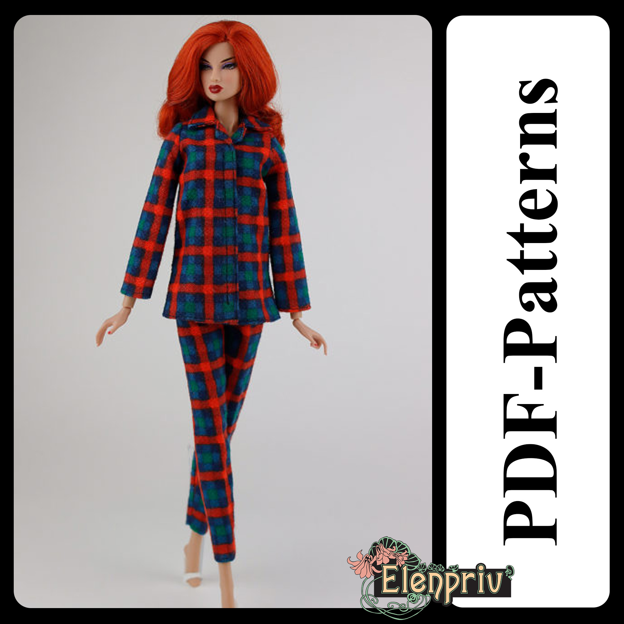 PDF Pattern Pajamas for 11 1/2 Fashion Royalty, FR2 Pivotal, | Inspire ...