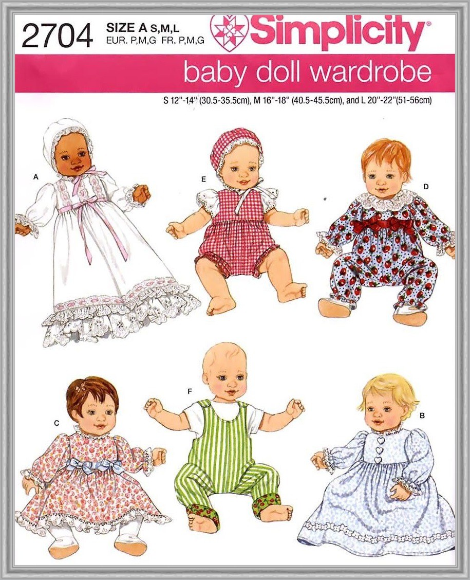 Digital - Vintage Simplicity 2704 Dolls 20" - 22" Sewing Pat | Inspire ...