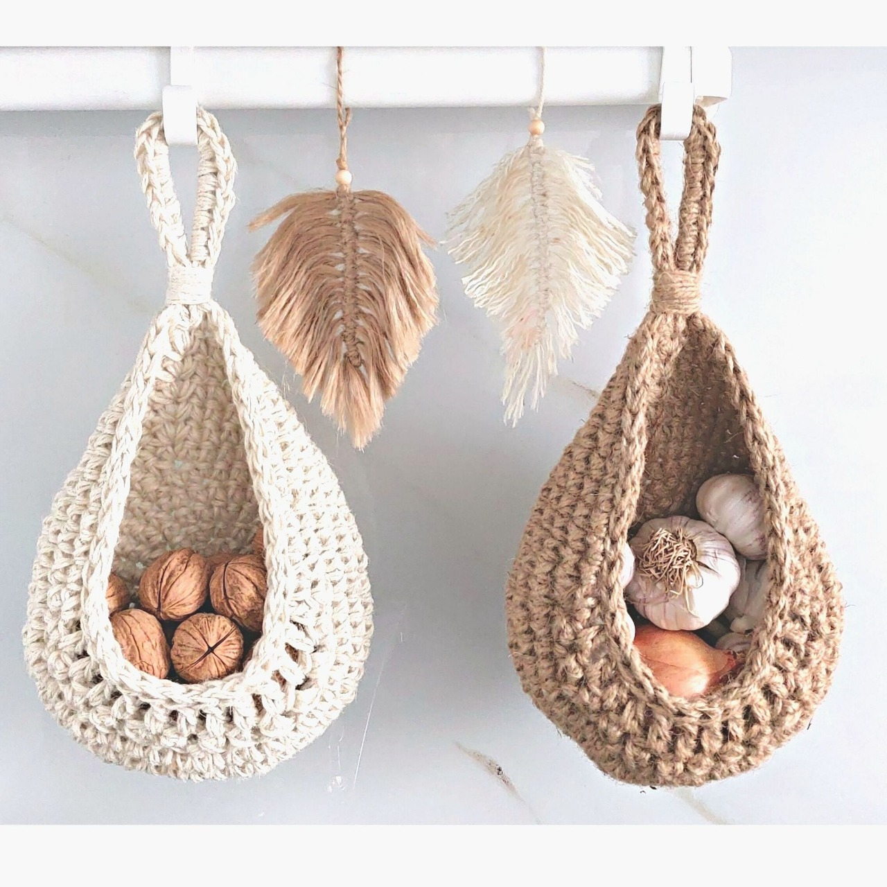 Wall hanging storage baskets New home gift Cottagecore decor | Inspire ...