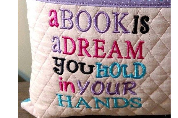 A book is a dream embroidery design 3 Sizes reading pillow-I | Inspire ...