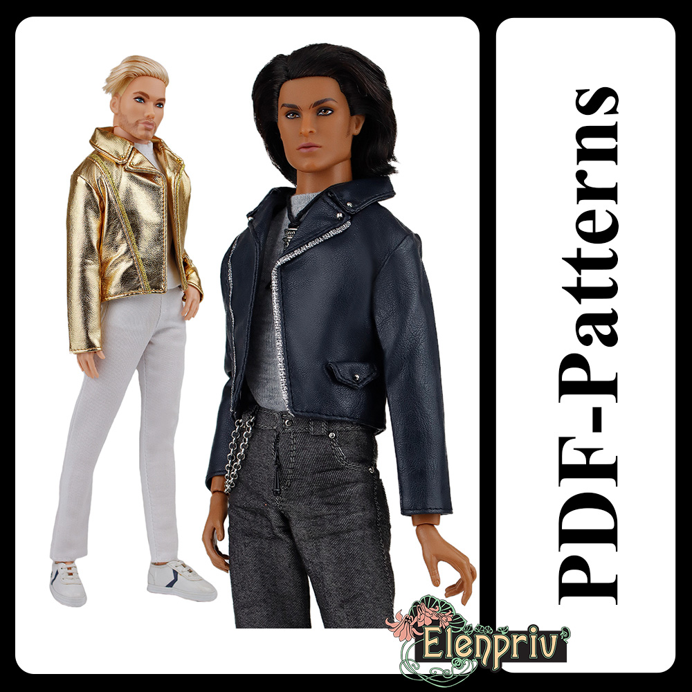 PDF Pattern Leather Jacket for Ken MTM BMR Fashionista doll | Inspire ...