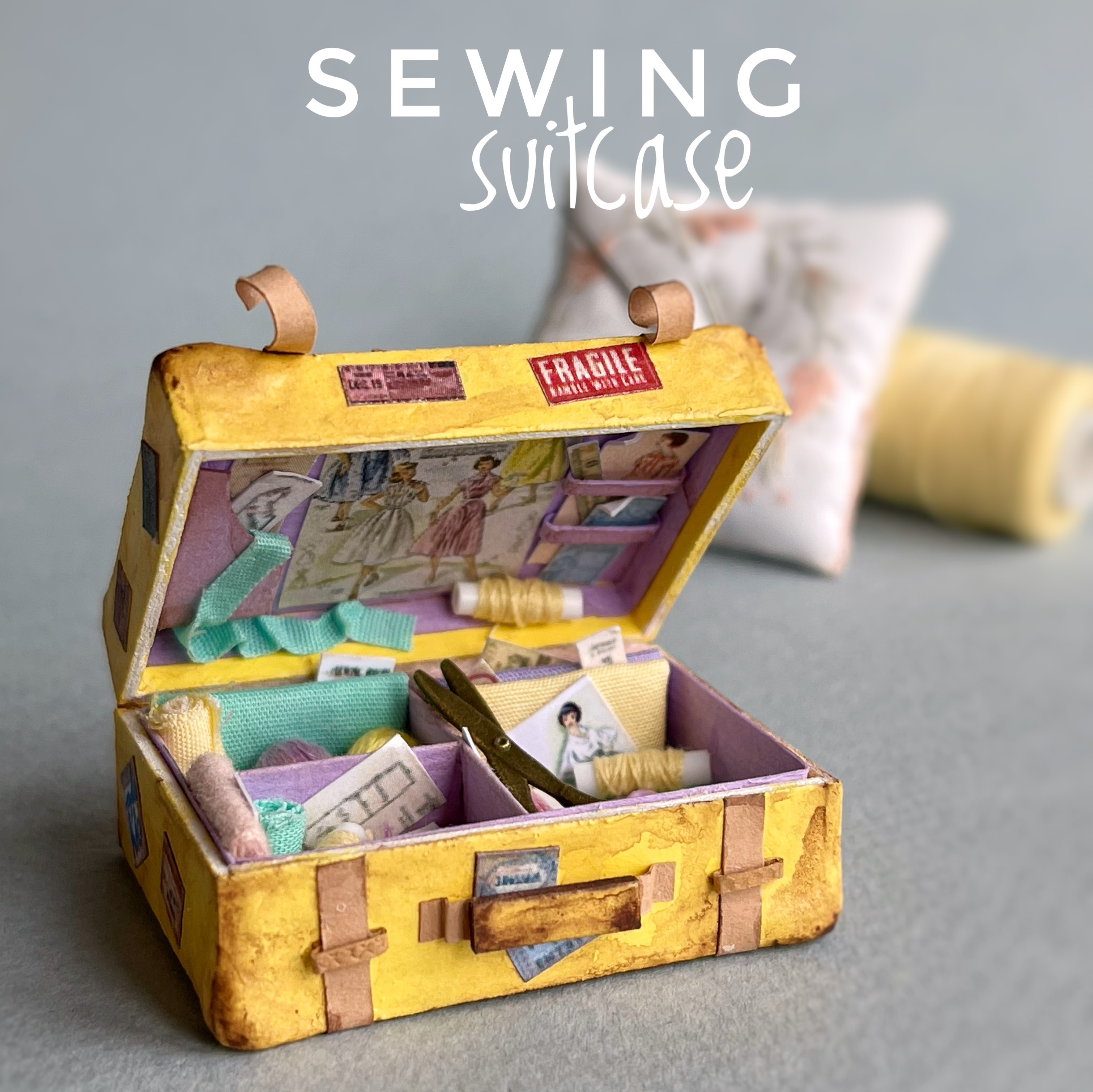 Miniature doll case with sewing accessories for playing in a - Inspire Uplift