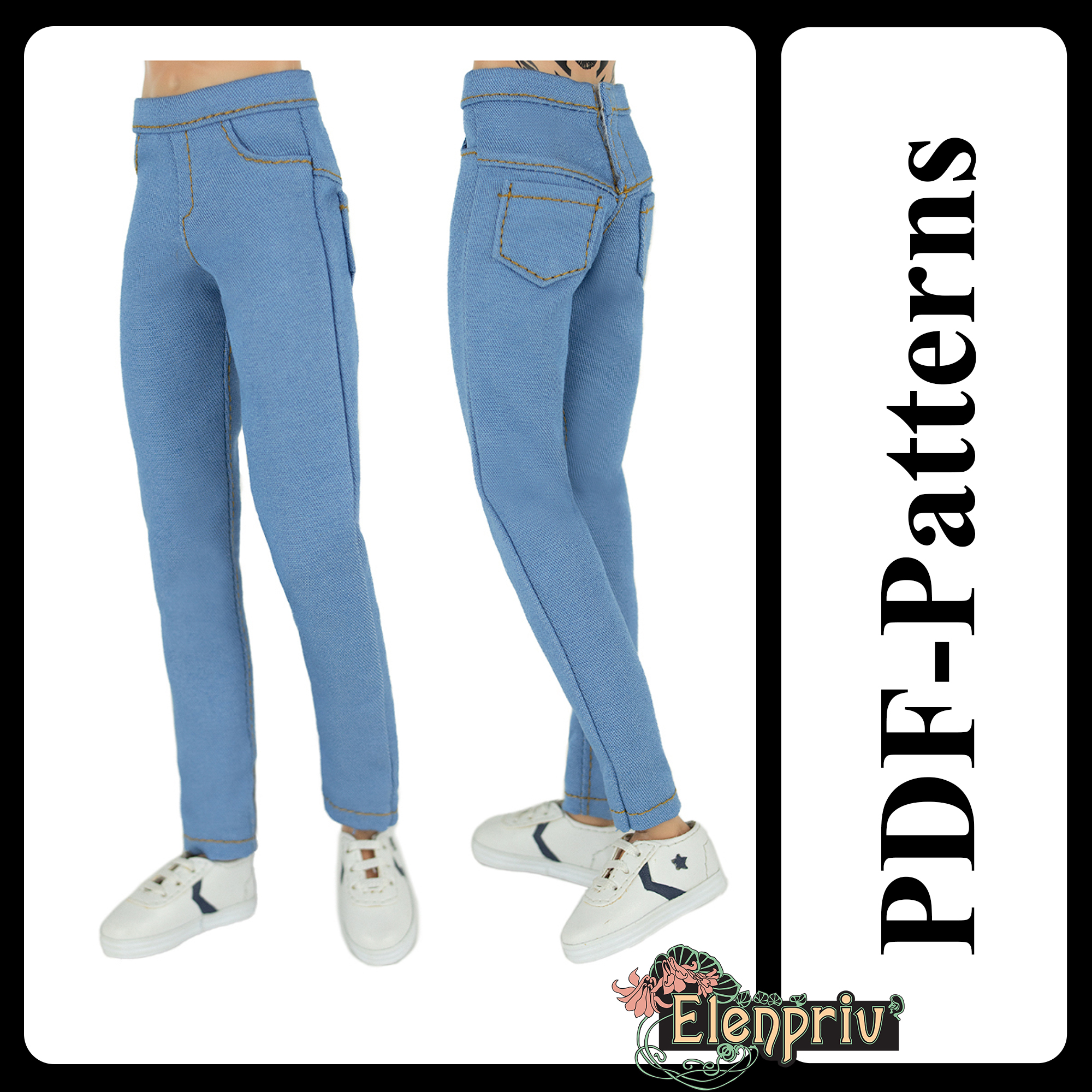 PDF Pattern Denim pants for Ken MTM BMR Fashionista doll (no | Inspire ...