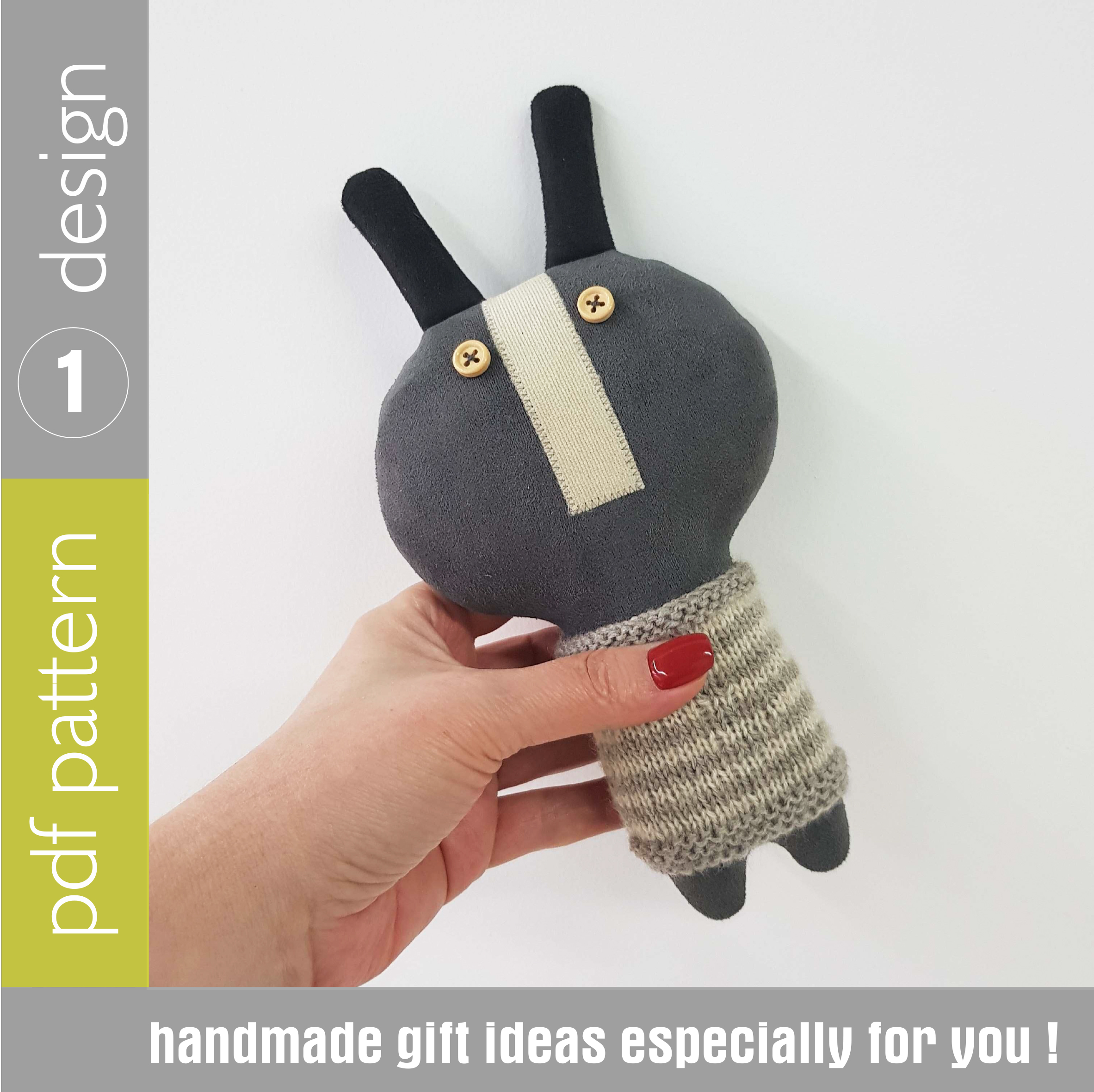 bunny sewing pattern, sweater knitted pattern PDF tutorial | Inspire Uplift