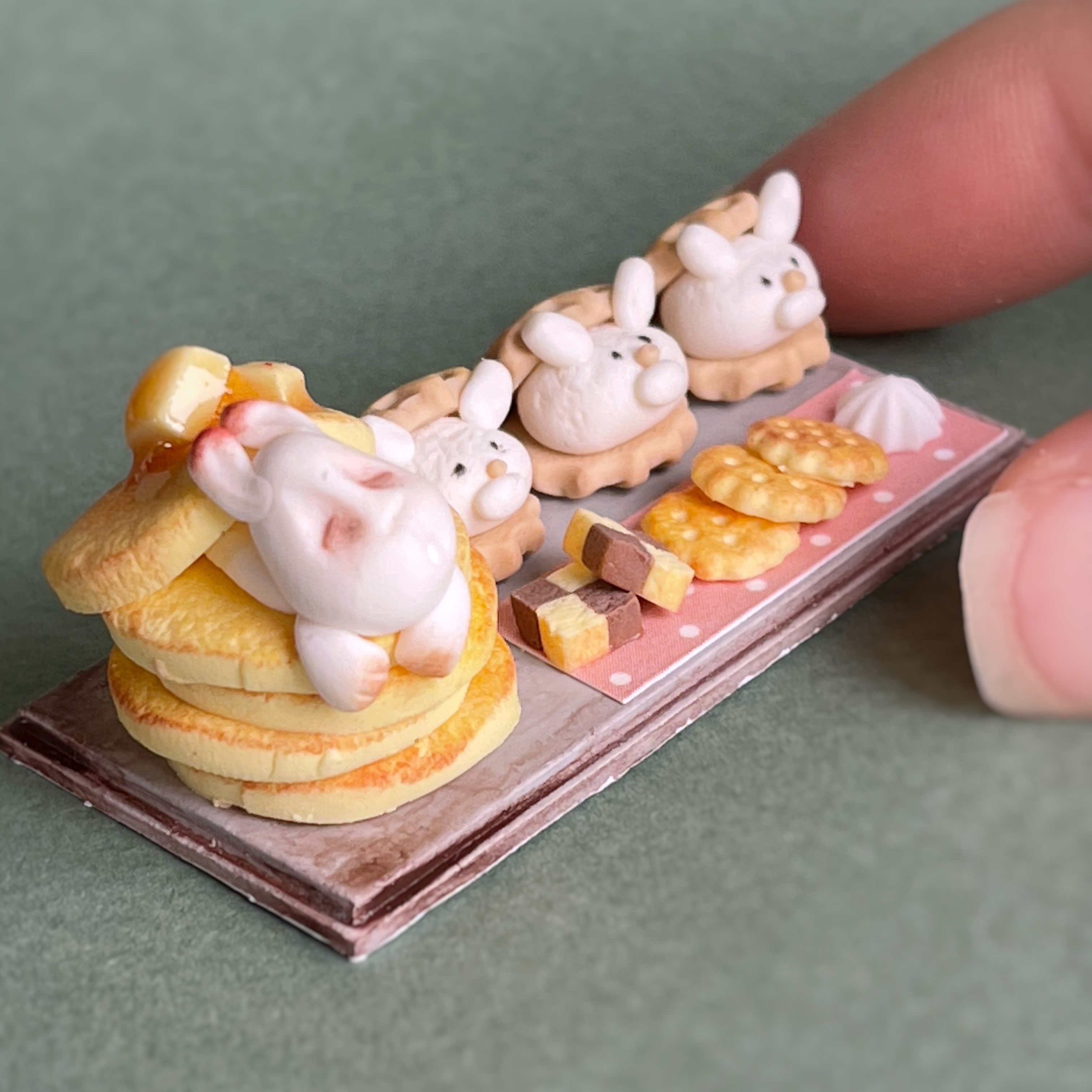 Doll miniature set of sweet pastries on a tray for playing w | Inspire ...