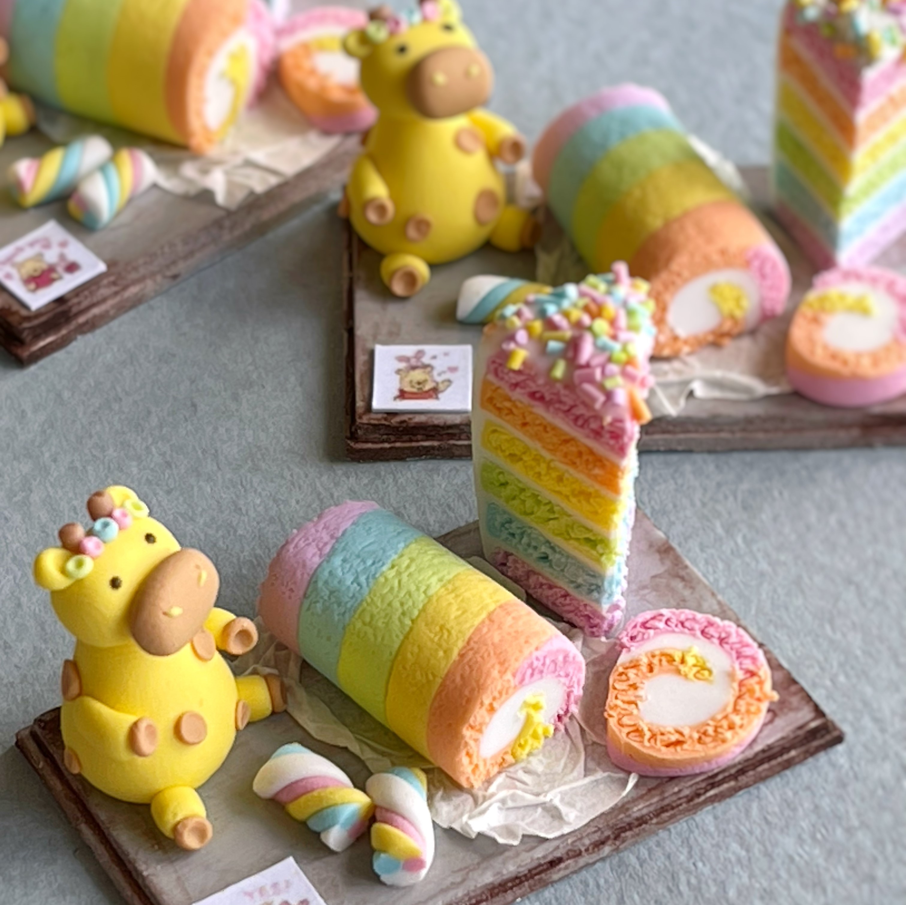 Doll miniature set of sweet pastries for dollhouse games, sc | Inspire ...