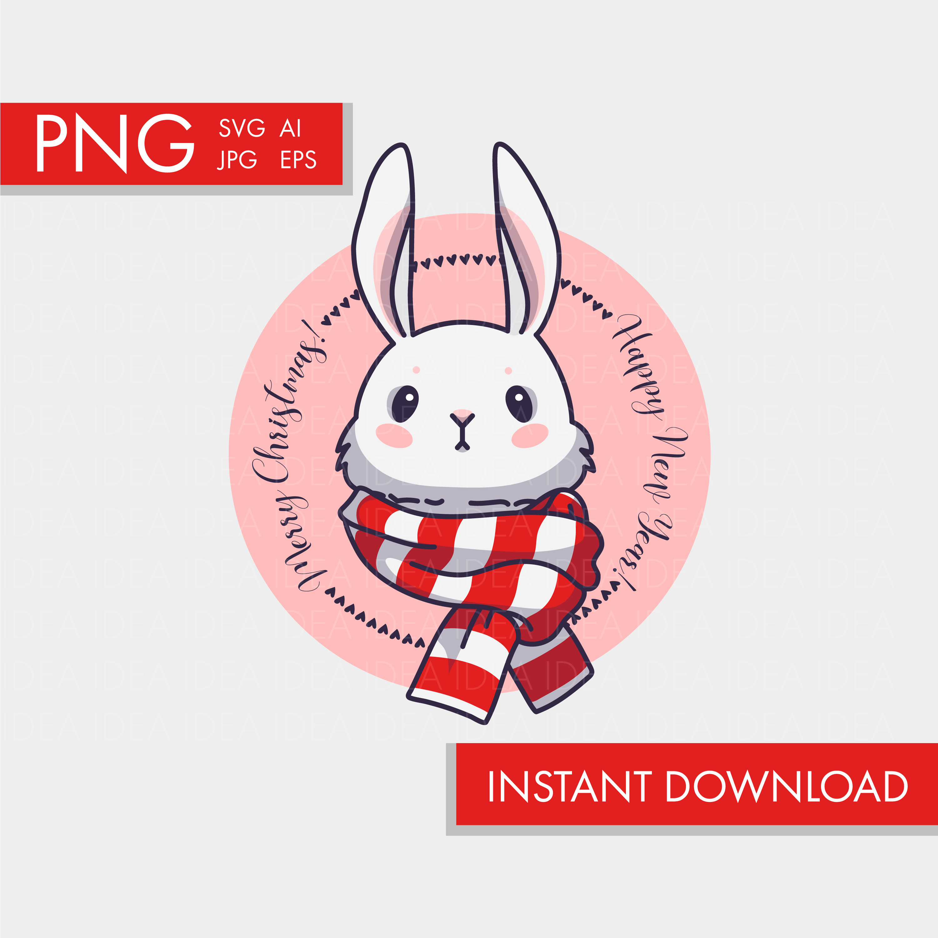 Christmas Bunny, Cute rabbit, PNG, Clip art, vector - Inspire Uplift