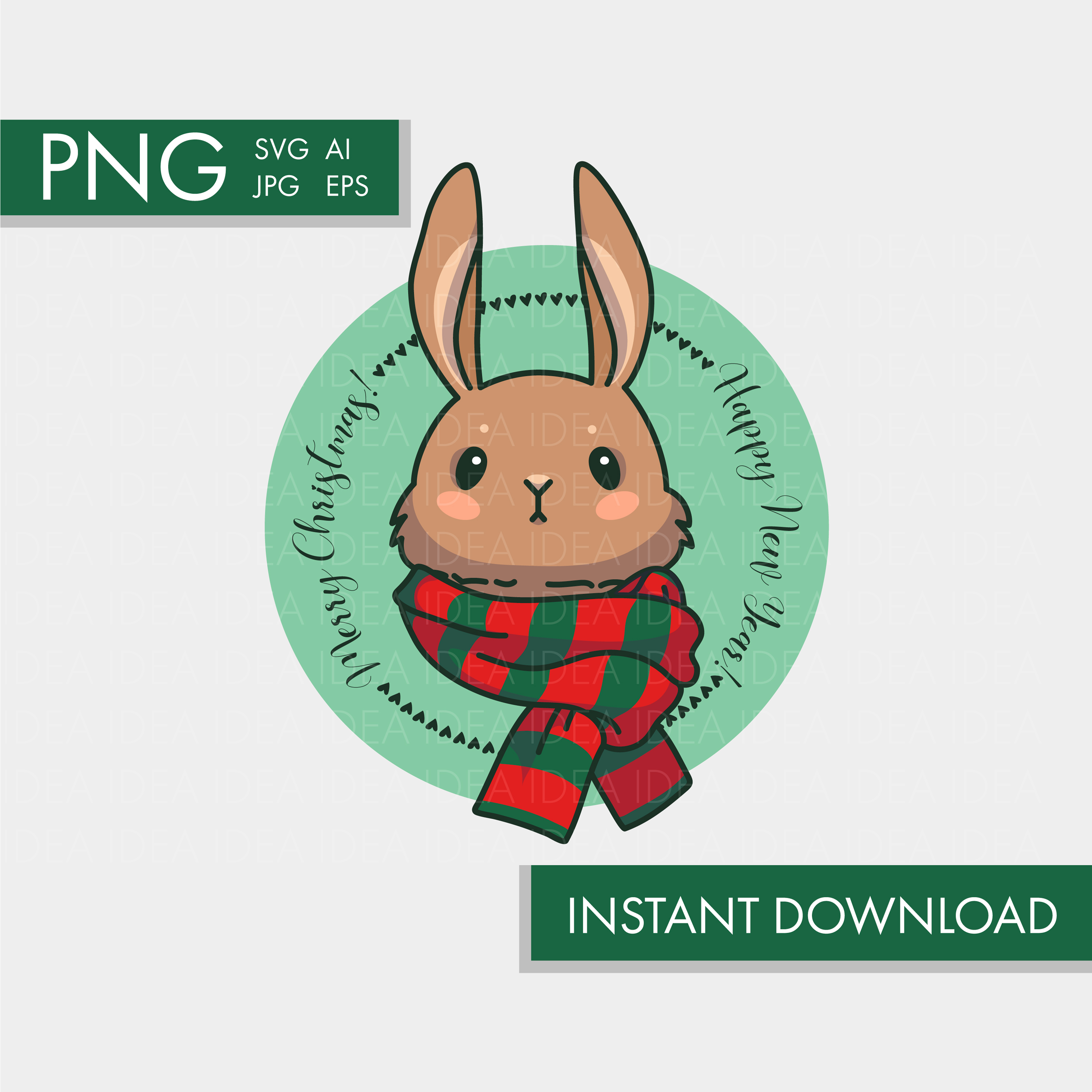 Christmas Bunny v2, Cute rabbit, PNG, Clip Art, vector - Inspire Uplift