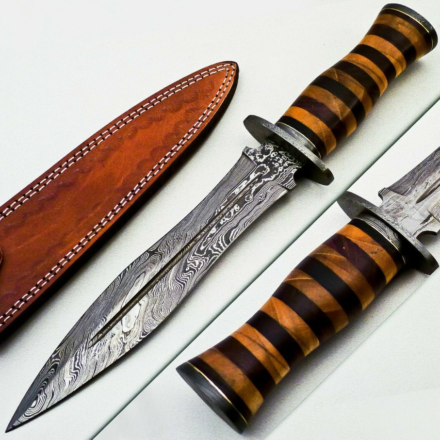 14" Handmade Damascus Steel Fixed Blade Hunting Dagger Knife | Inspire Uplift