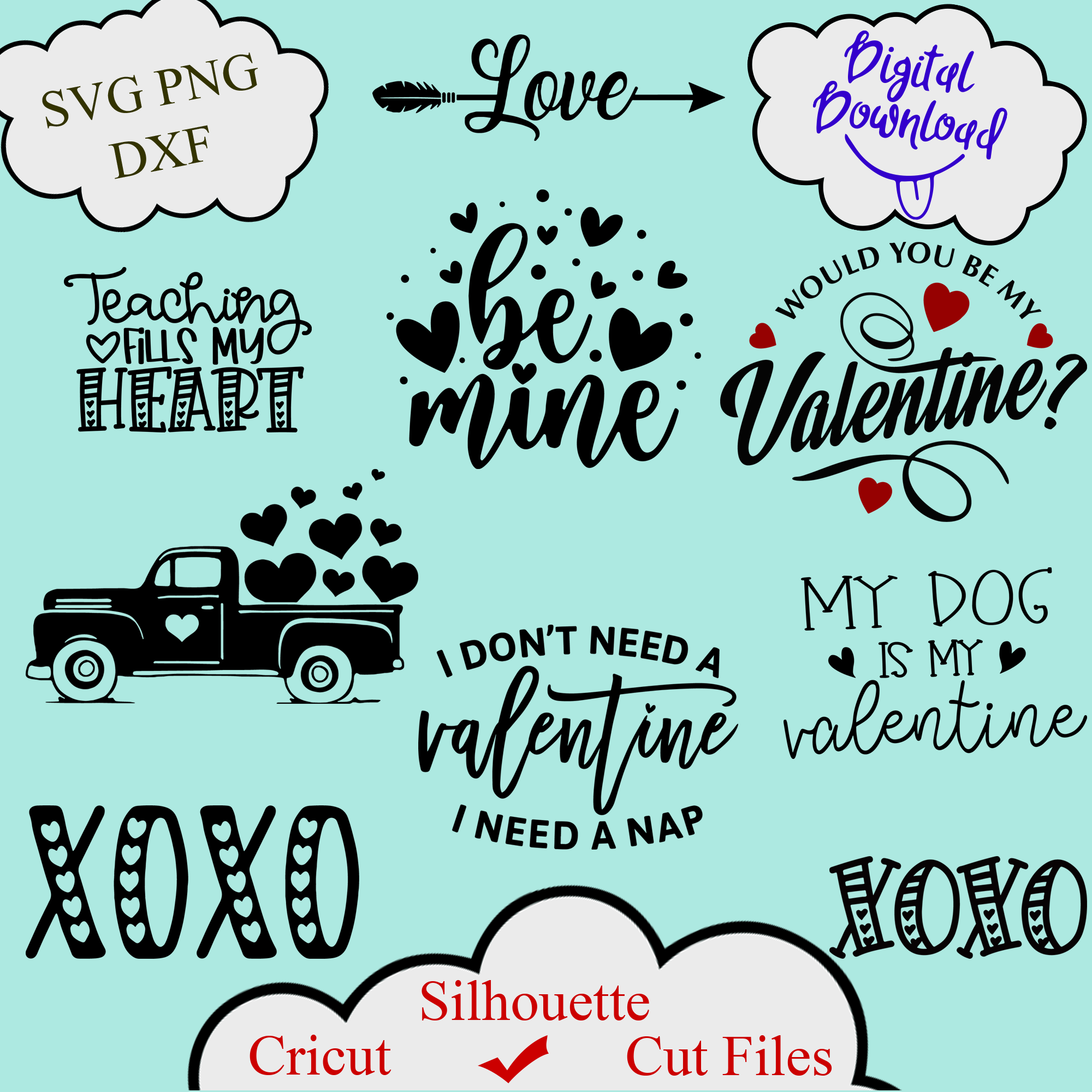 Valentine's Day SVG Bundle, Valentine Day Svg, Valentine Des | Inspire ...