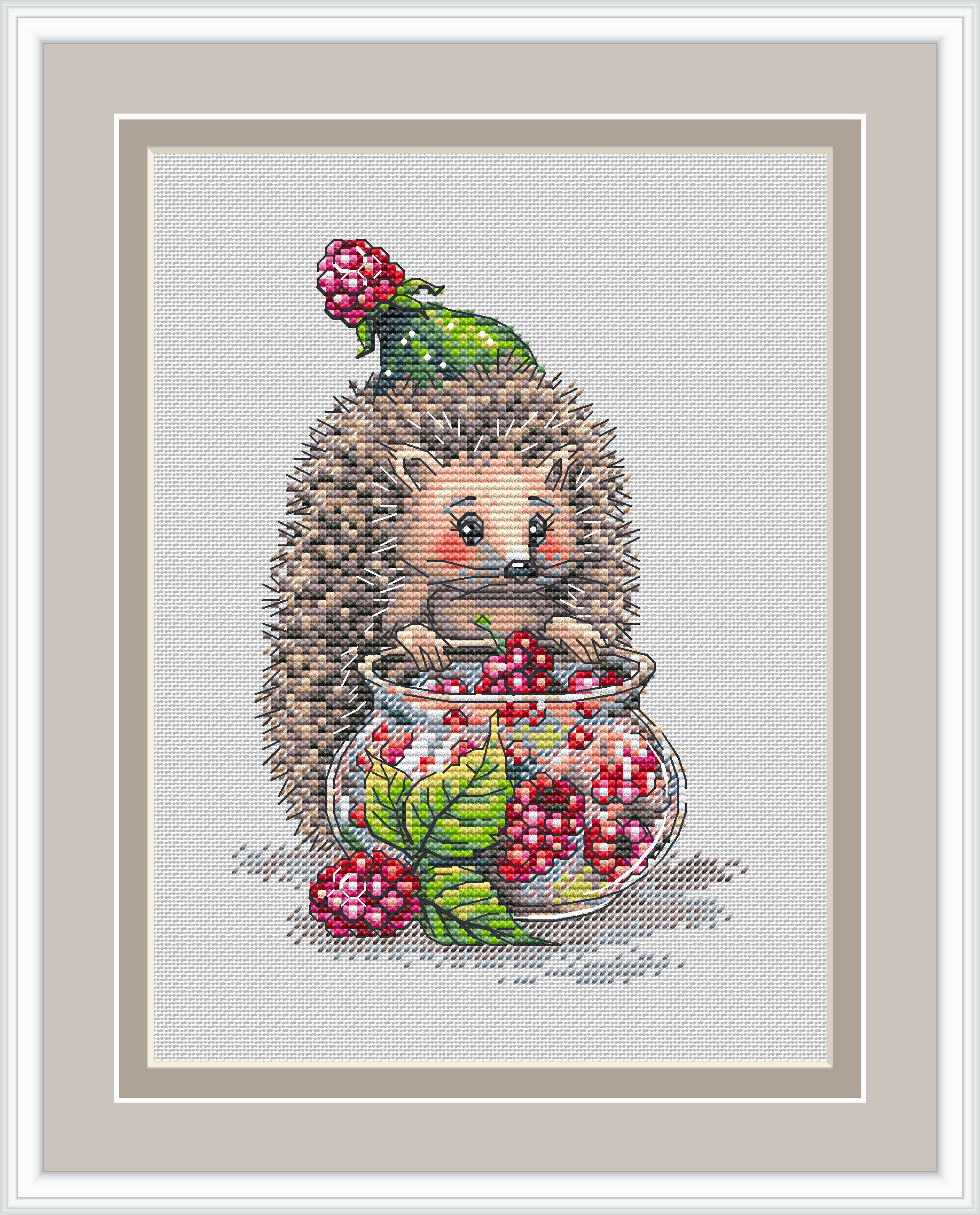 Hedgehog Cross Stitch Pattern Raspberries Cross Stitch Patte | Inspire ...
