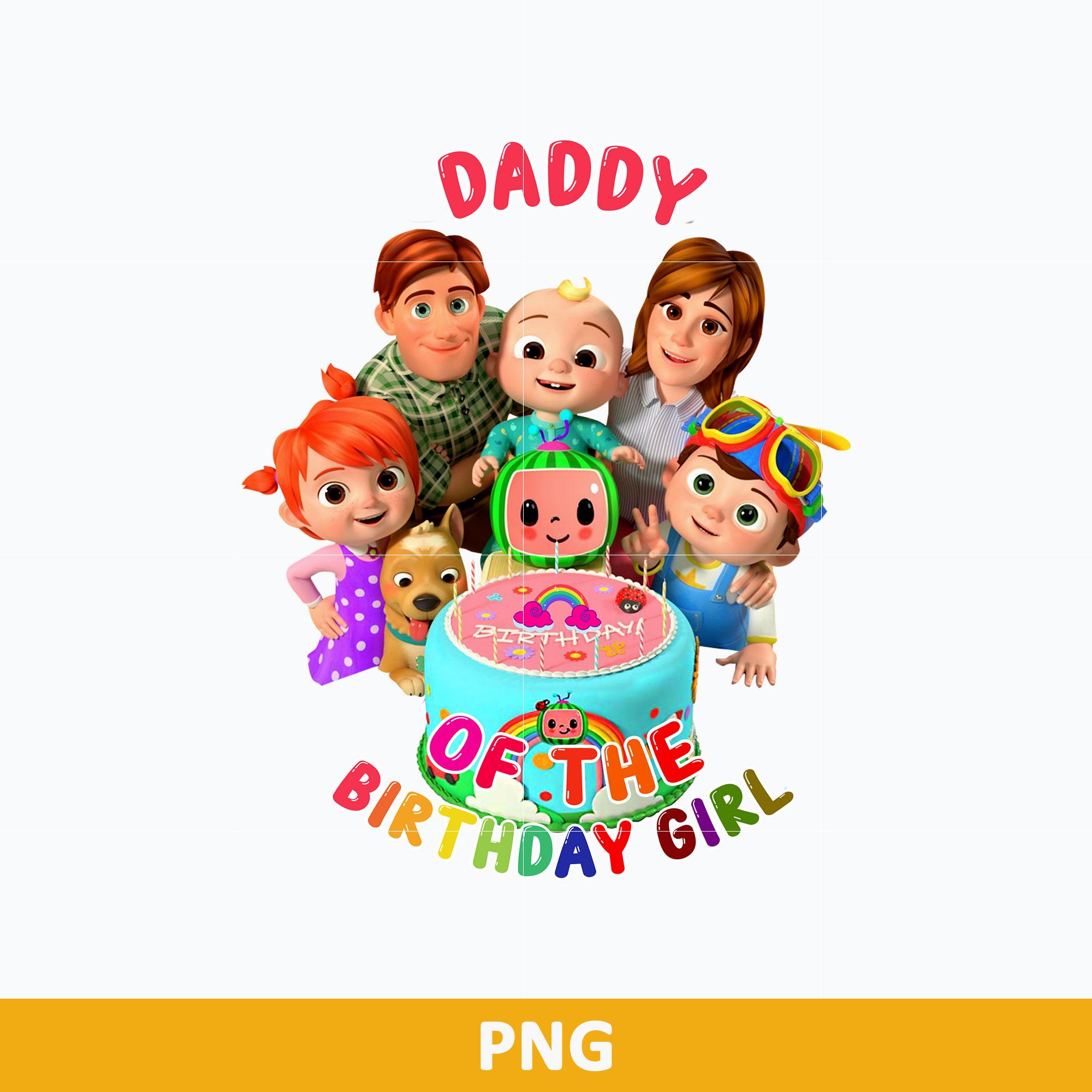 Daddy Of The Birthday Girl PNG, Cocomelon Birthday PNG, Coco | Inspire ...