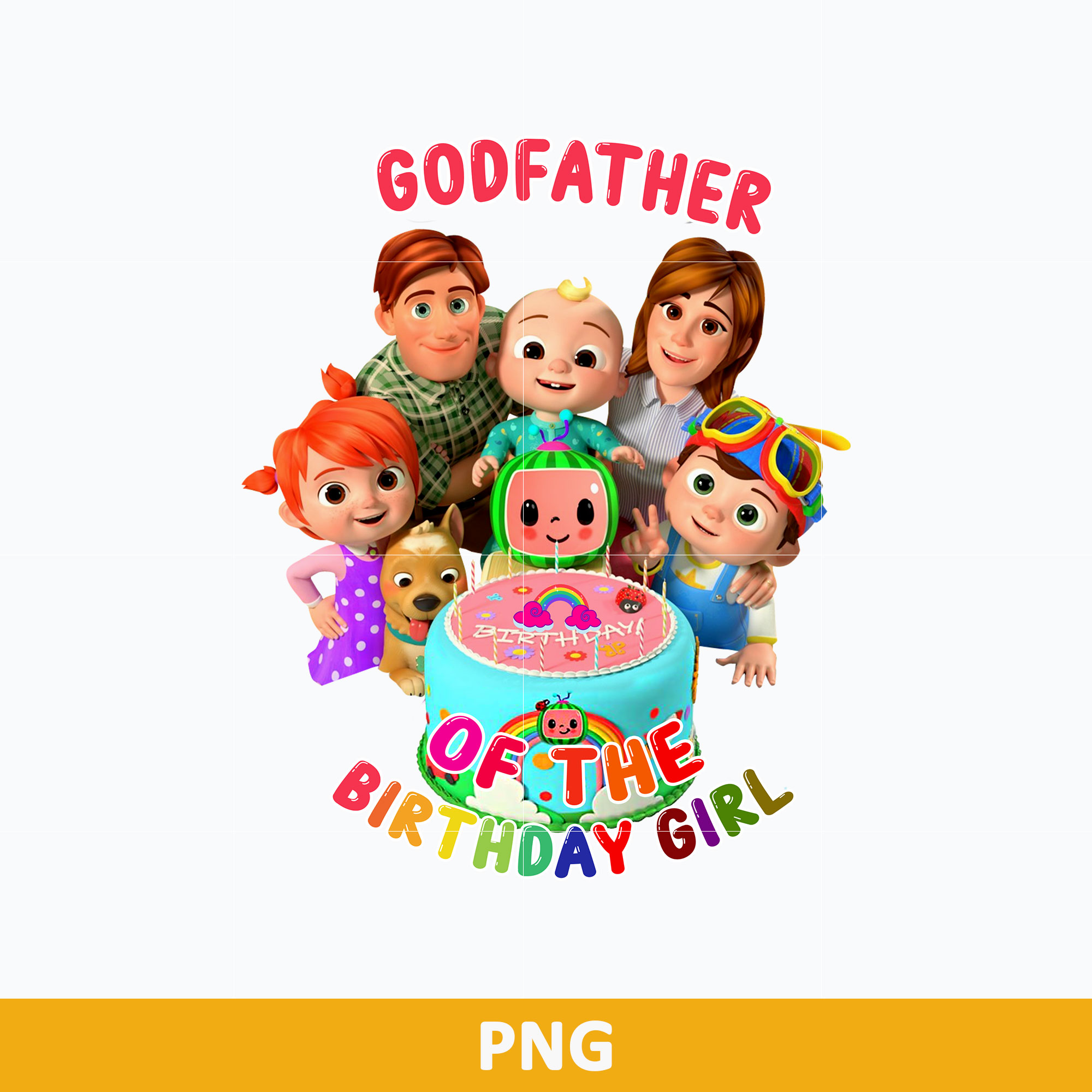 God Father Of The Birthday Girl PNG, Cocomelon Birthday PNG, | Inspire ...