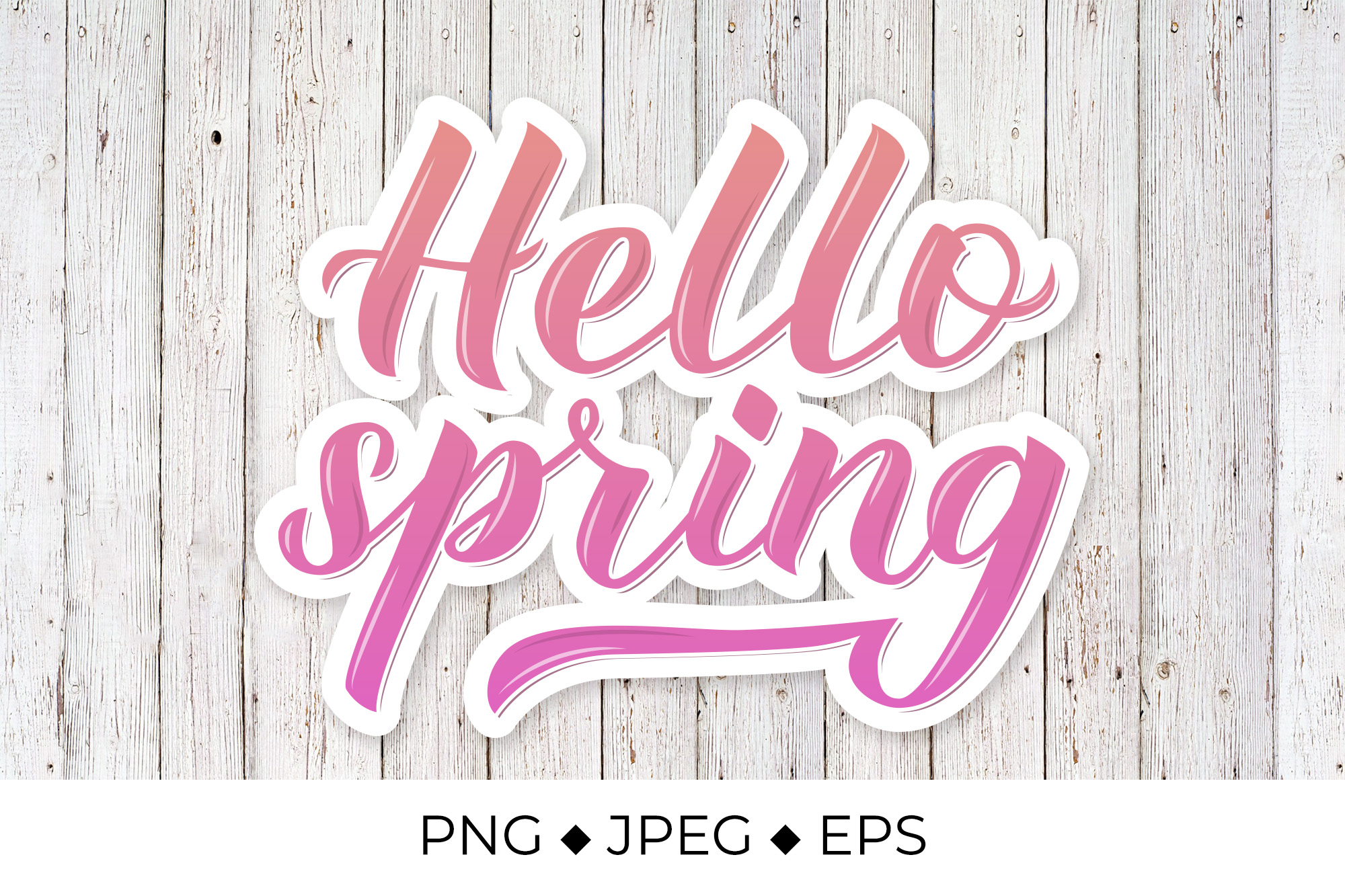 Hello spring calligraphy lettering sublimation design | Inspire Uplift