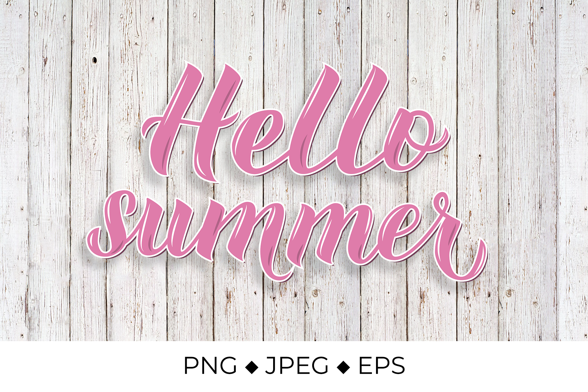 Hello summer hand lettered sublimation design | Inspire Uplift