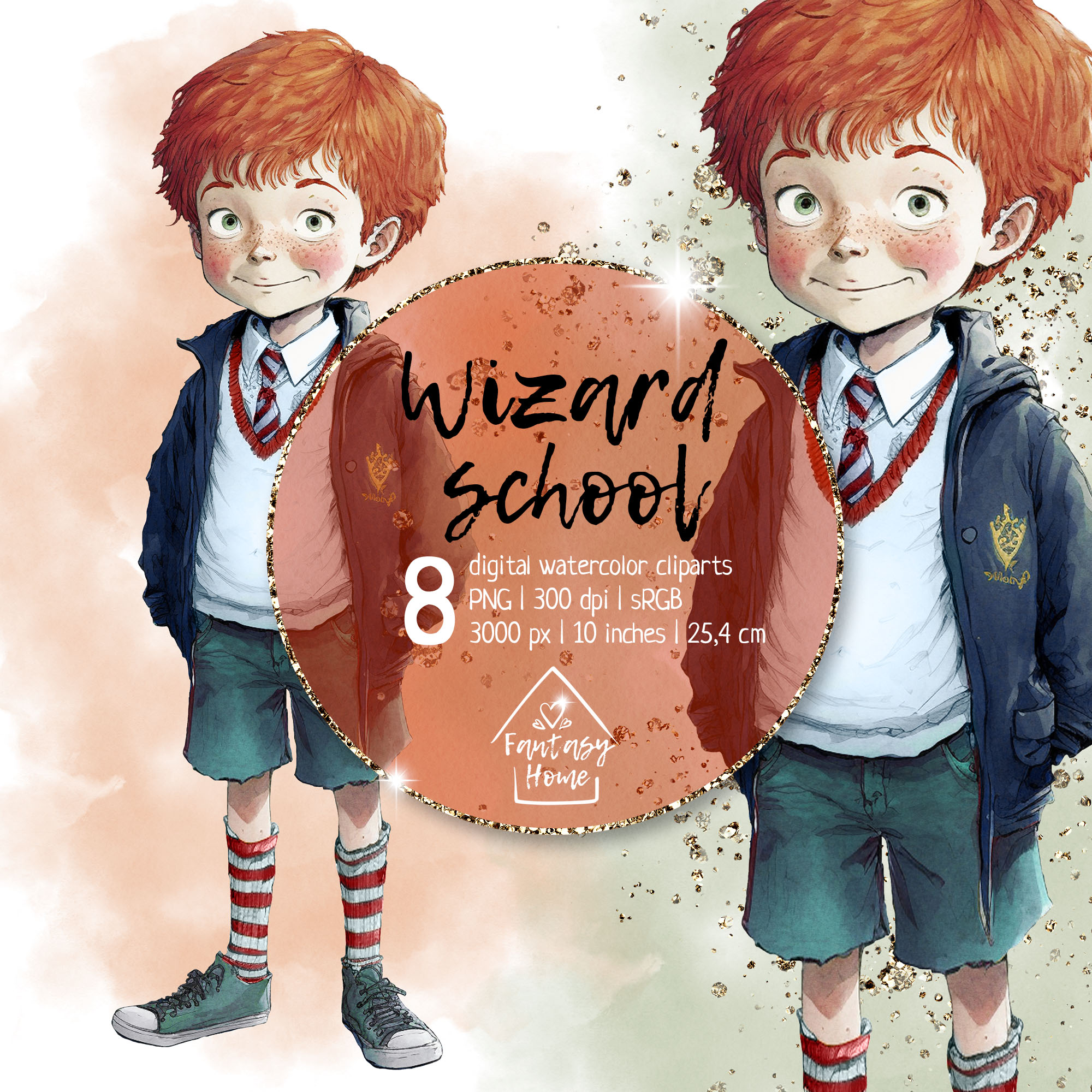 Wizard school young wizard magician apprentice cliparts set | Inspire ...
