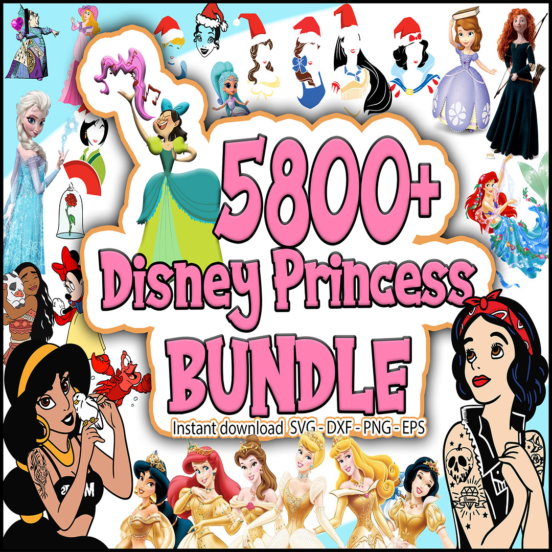 5800 Disney Princess Bundle, Disney Princess princess outlin | Inspire ...