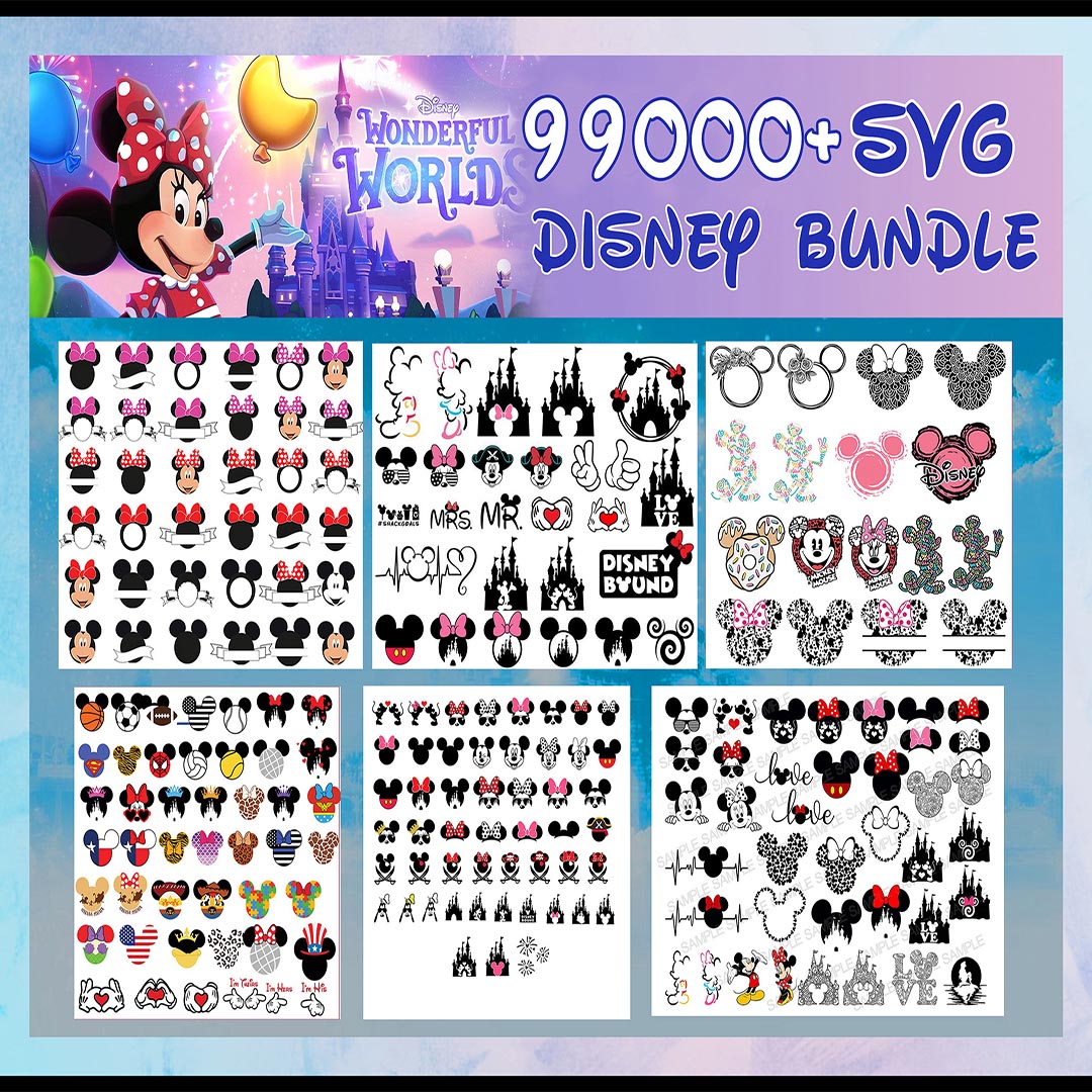 99k disney bundle svg, disney svg, Bundle Svg Png Dxf, Cricu - Inspire ...