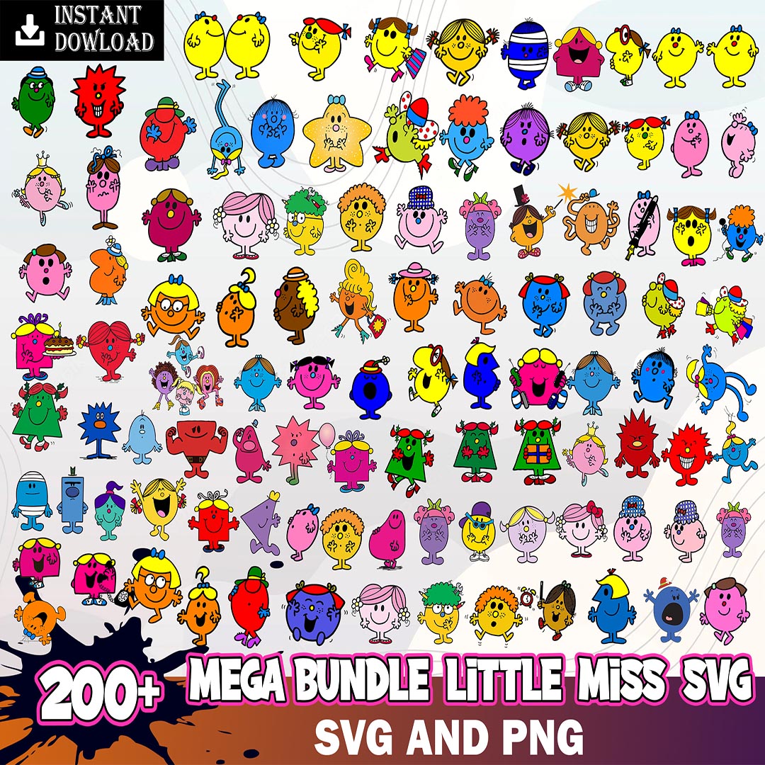 Little Miss Svg, Bundle Funny Cartoon, Joke Gift, Funny Subl - Inspire ...