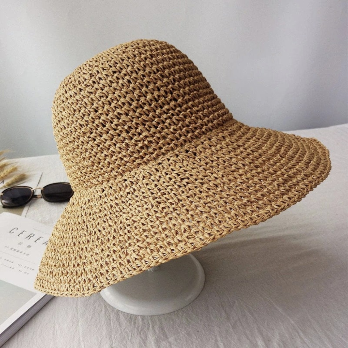 Crochet summer straw hat, straw hat, handmade straw hat - Inspire Uplift